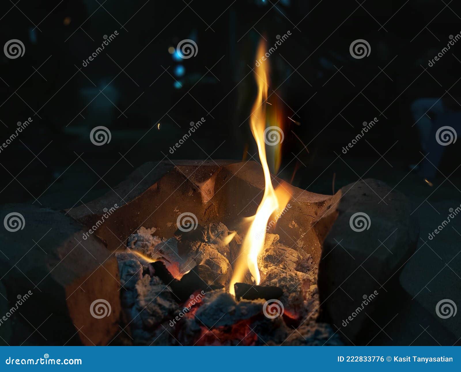 The Camping Brazier at Night Stock Photo - Image of lighting, blazing ...