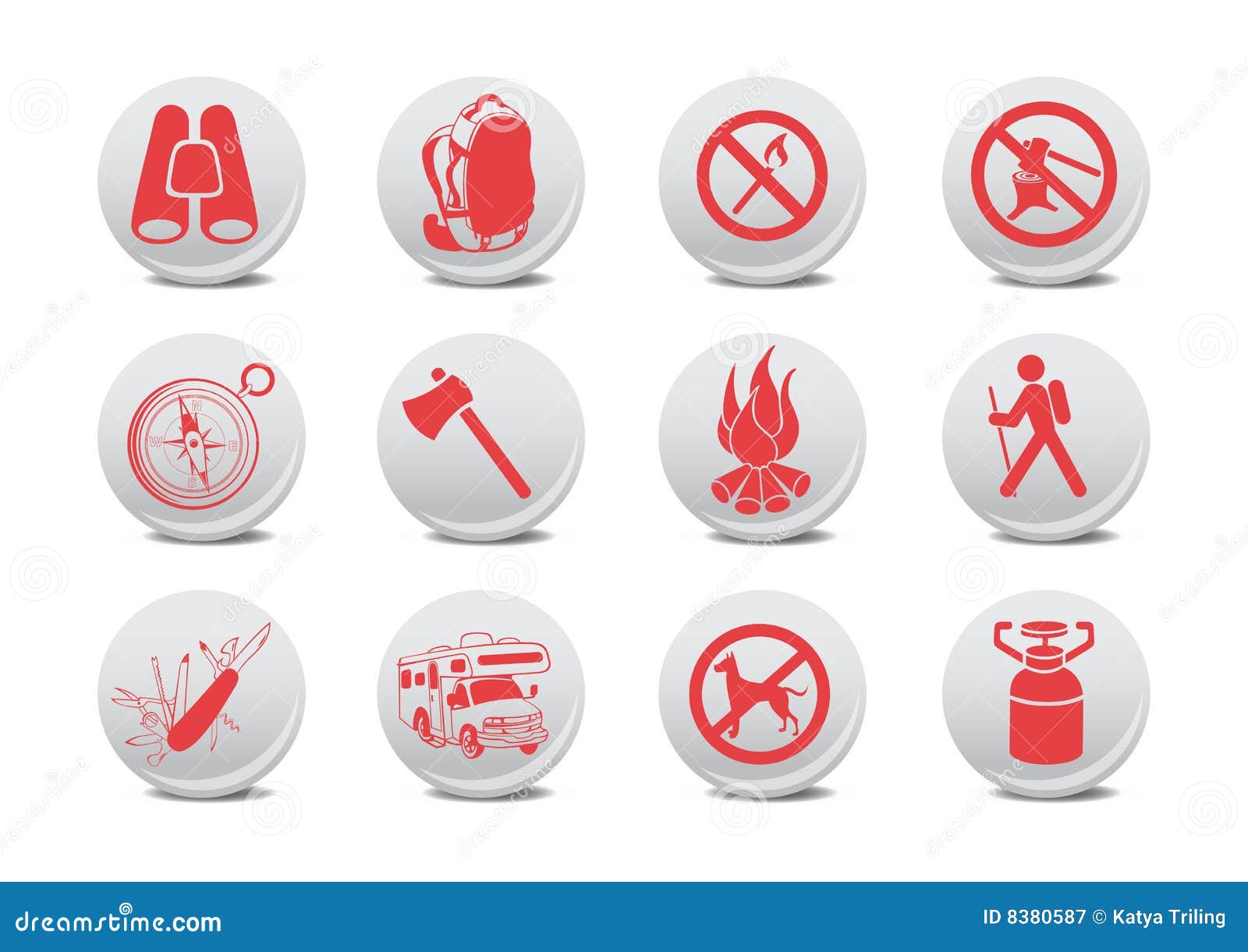 Camping Buttons Picture. Image: 8380587