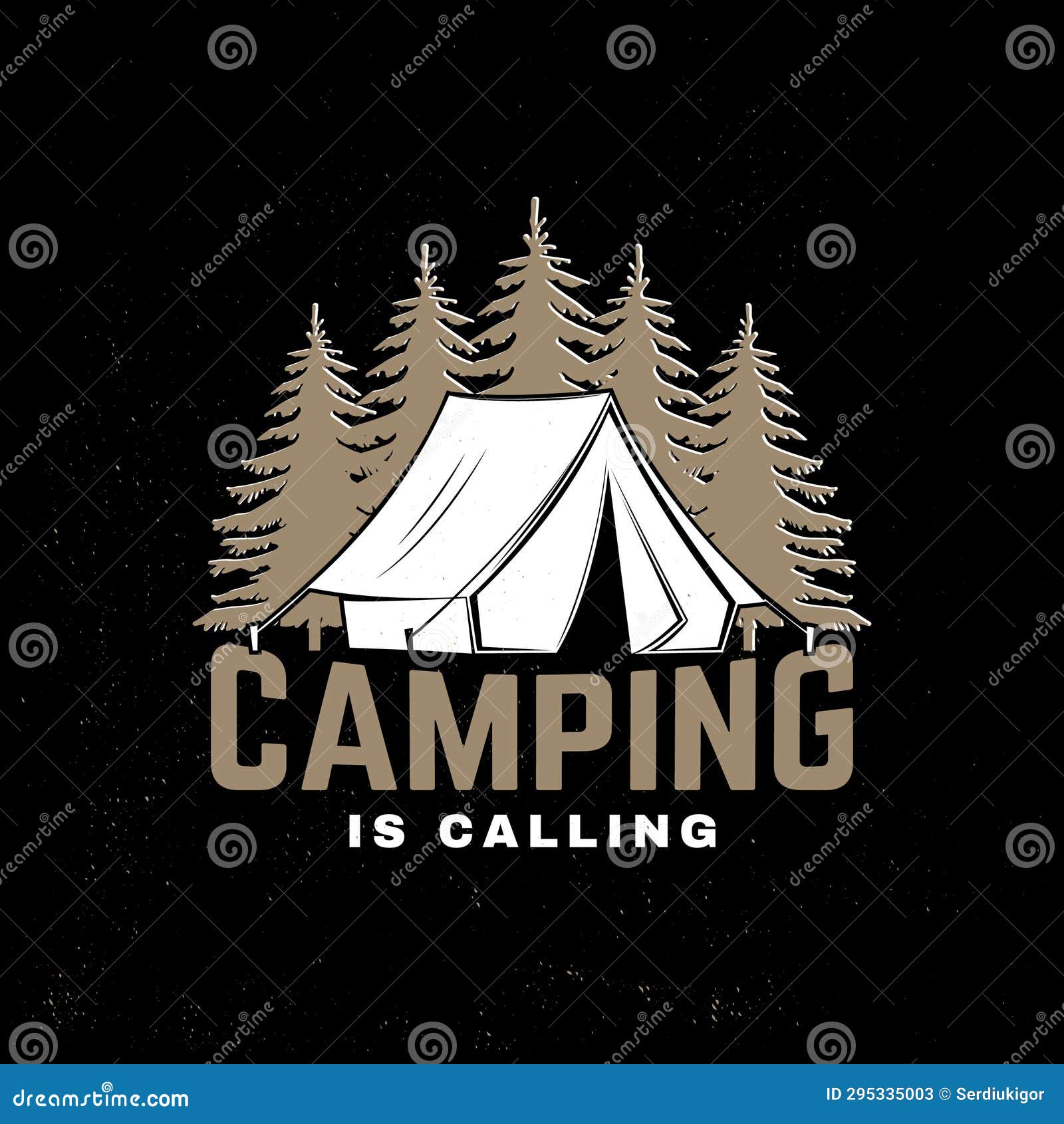 Camping is Calling. Outdoor Adventure Sticker. Vector Illustration ...