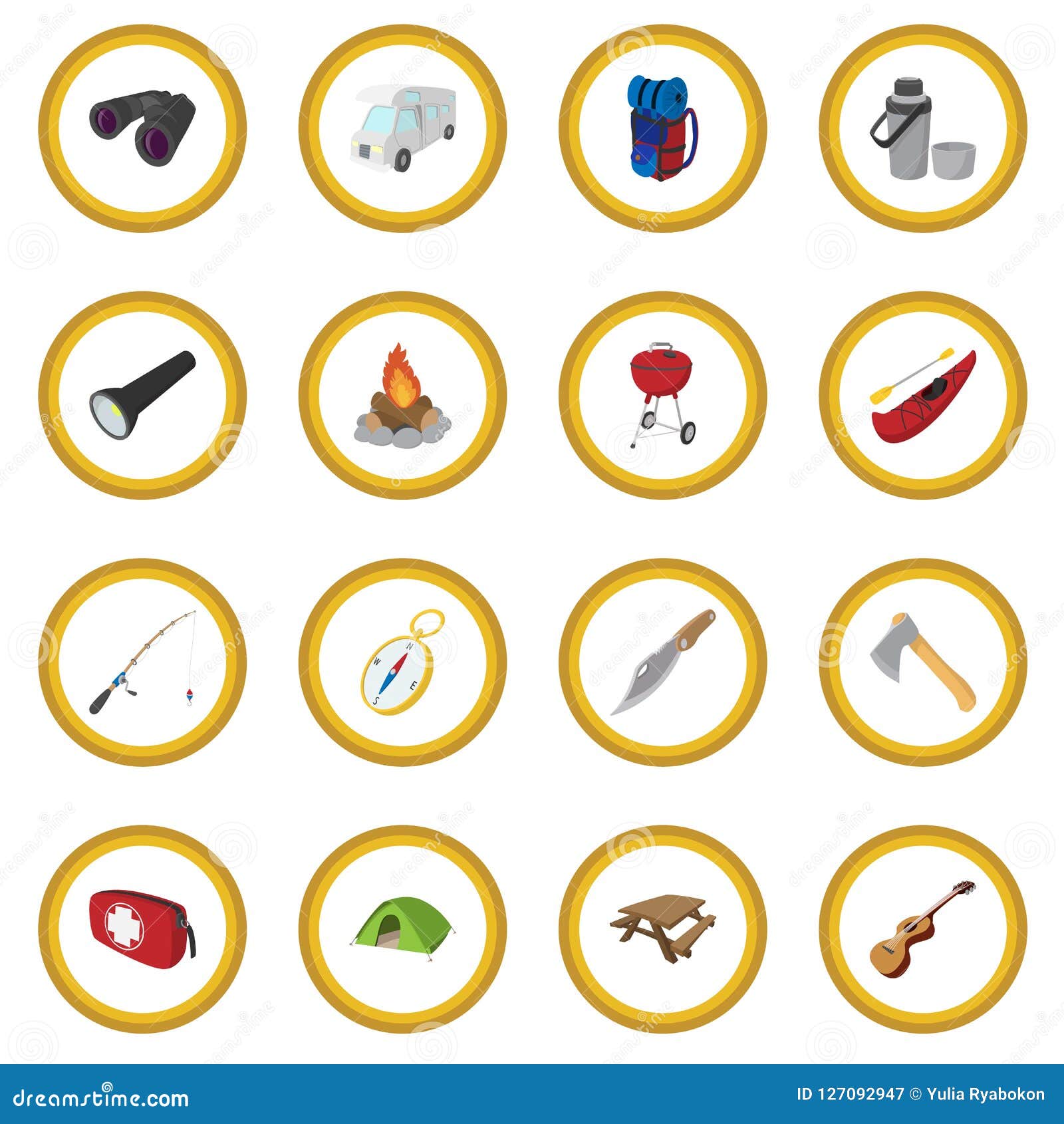 Camping Cartoon Map Stock Image | CartoonDealer.com #194755537