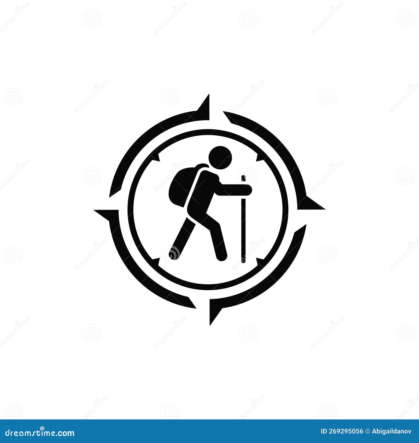 Hiking compass vector stock vector. Illustration of backpack - 269295056