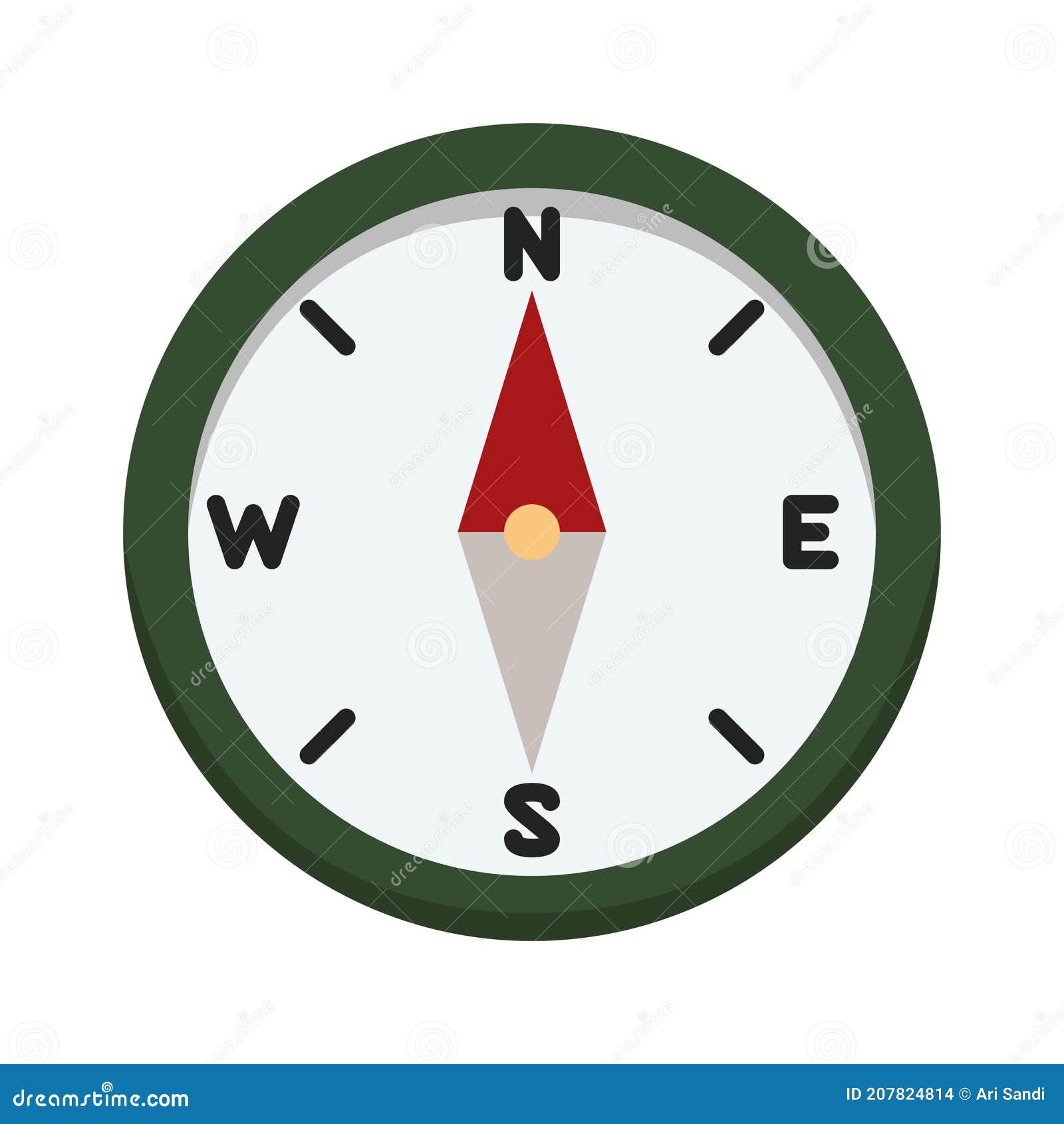 Camping Compass Color Icon. Vector Design Illustration Sign Stock ...