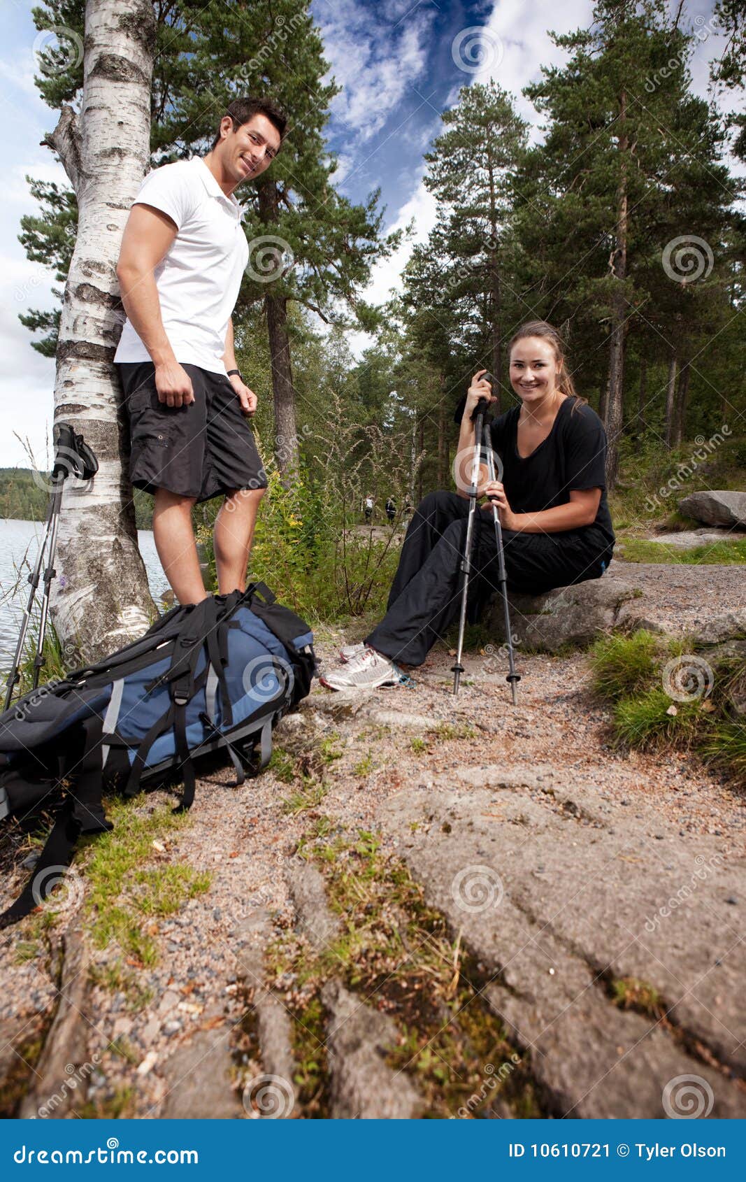 Camping Couple stock image. Image of forest, nordic, active - 10610721