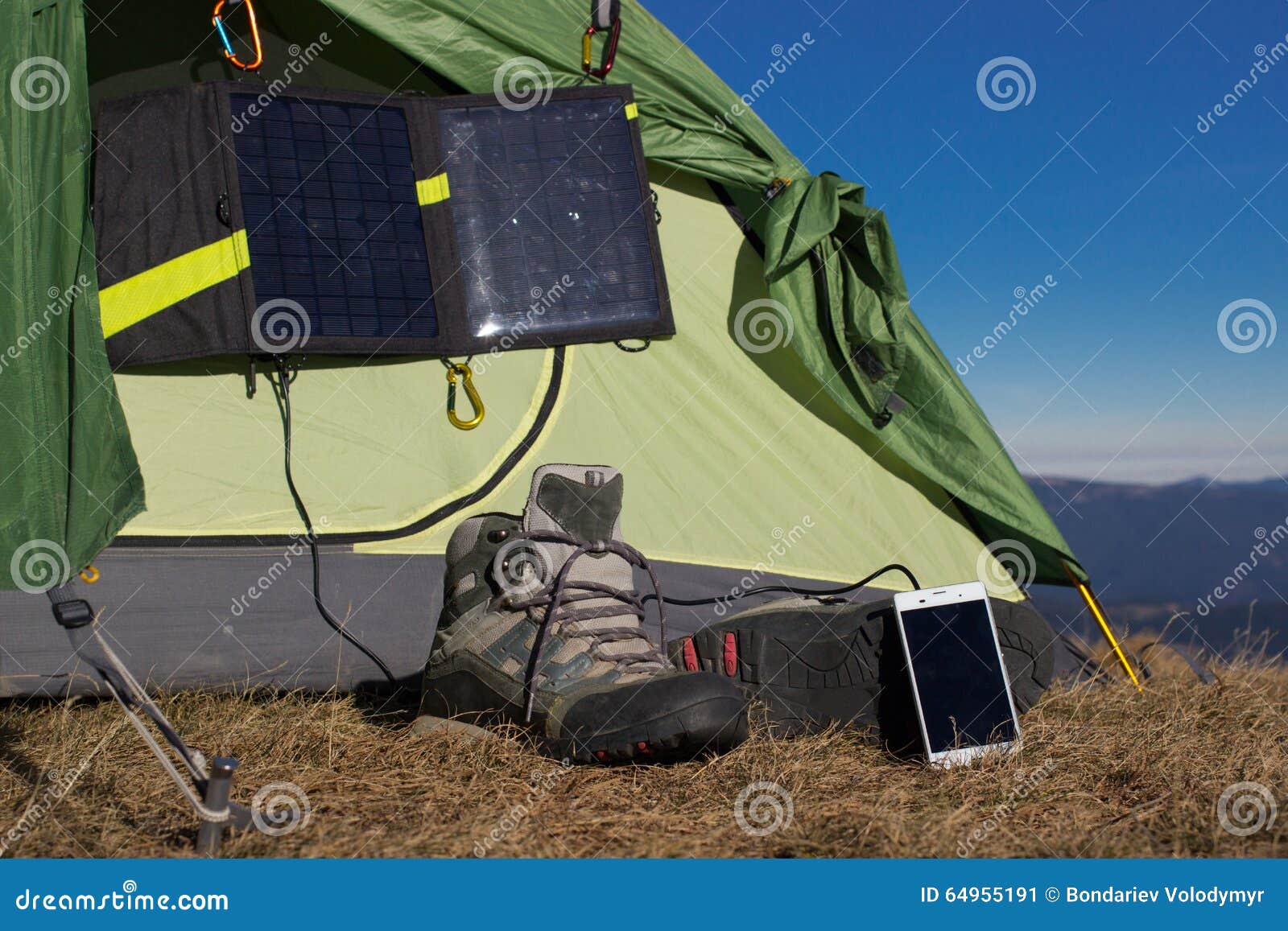 Camping elements. stock image. Image of mountaineering - 64955191