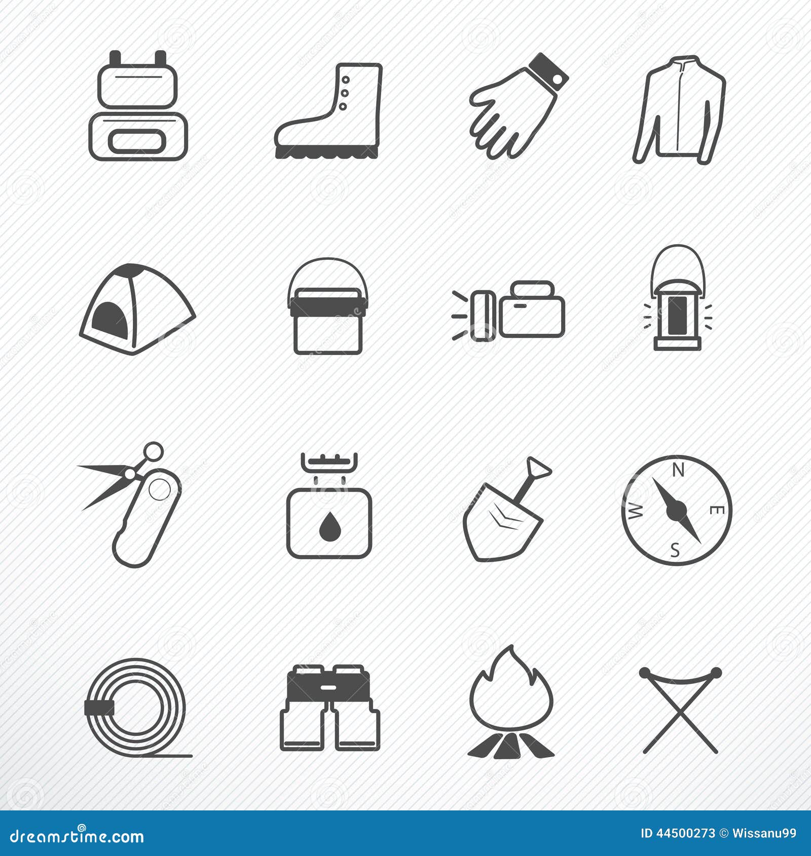 Camping Equipment icon stock vector. Illustration of binocular - 44500273