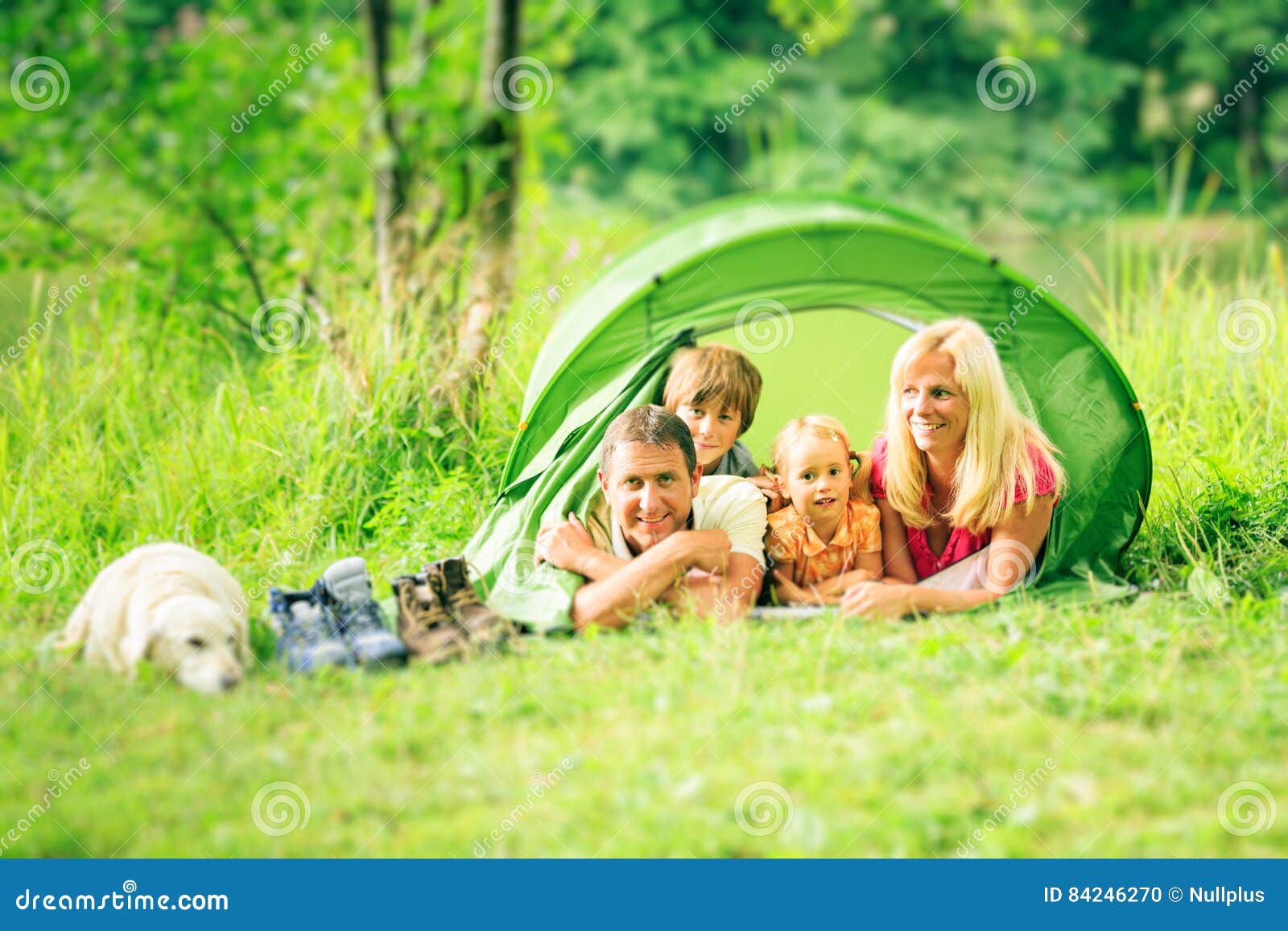 Camping Family stock photo. Image of camping, girl, colors - 84246270