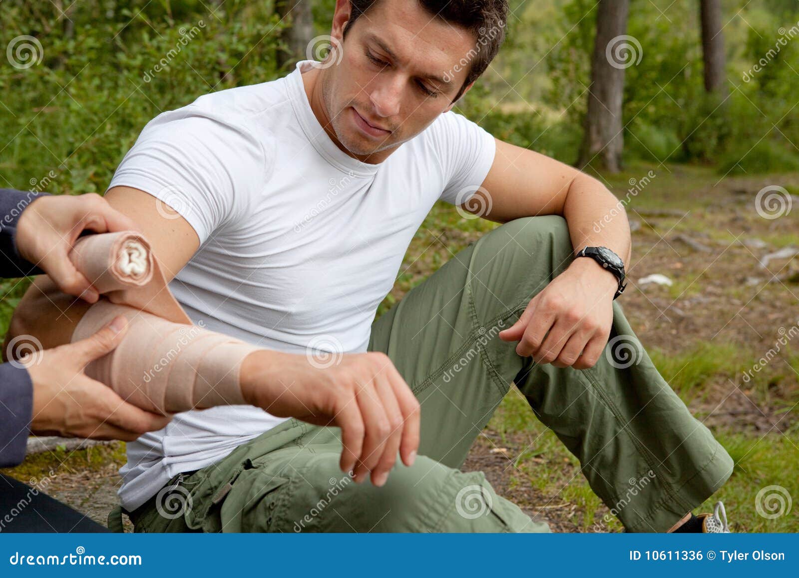 Camping First Aid stock photo. Image of help, couple - 10611336