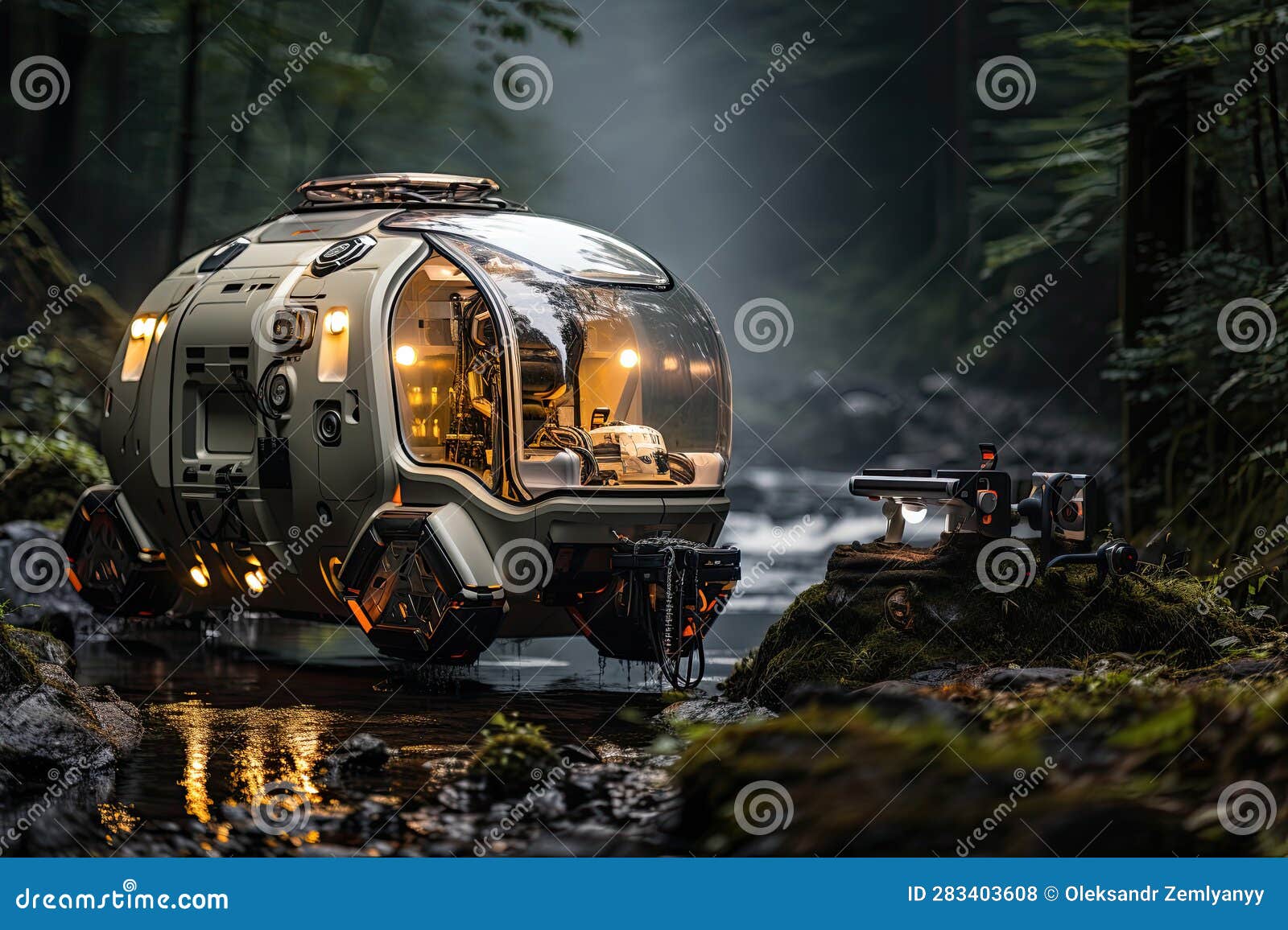 The Camping of the Future, the Fusion of Technology and Nature Stock ...