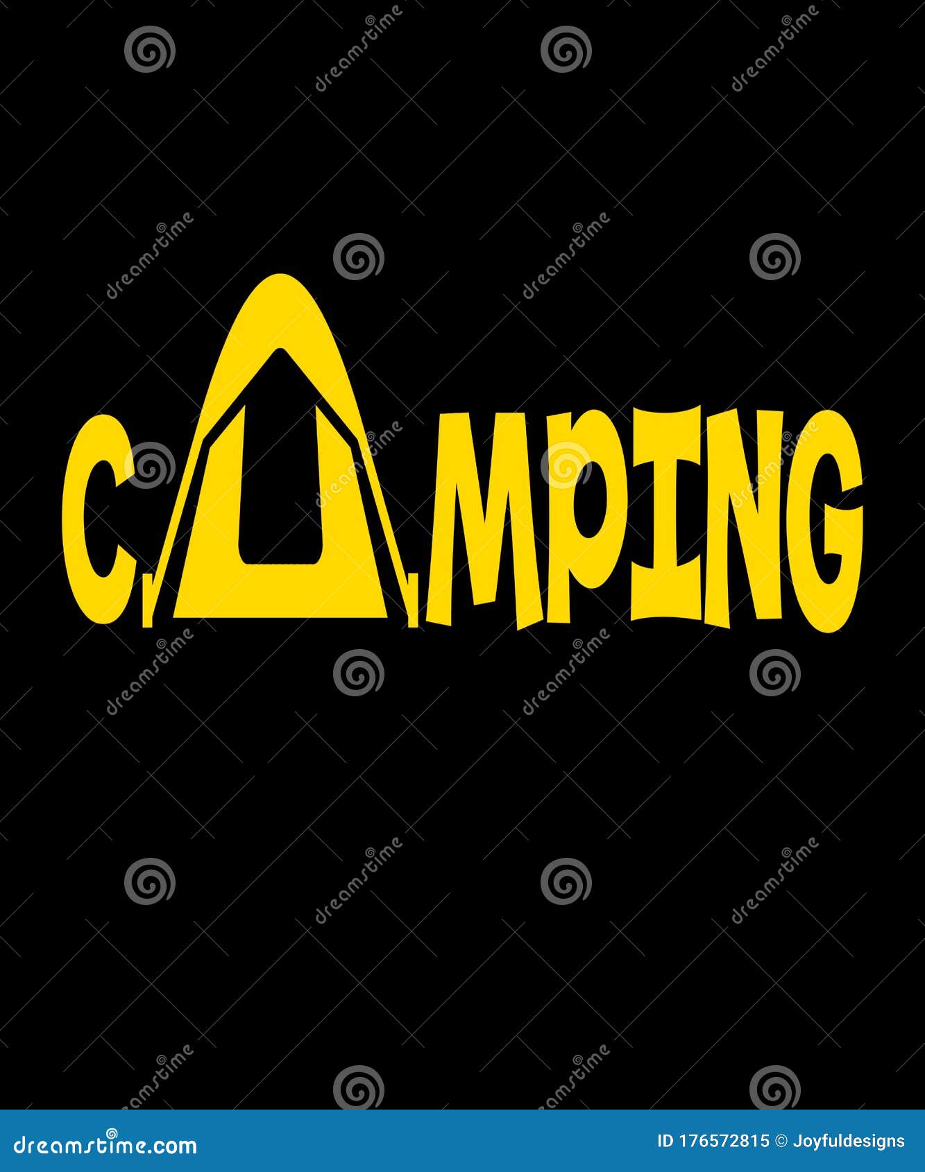 Camping text graphic stock illustration. Illustration of text - 176572815