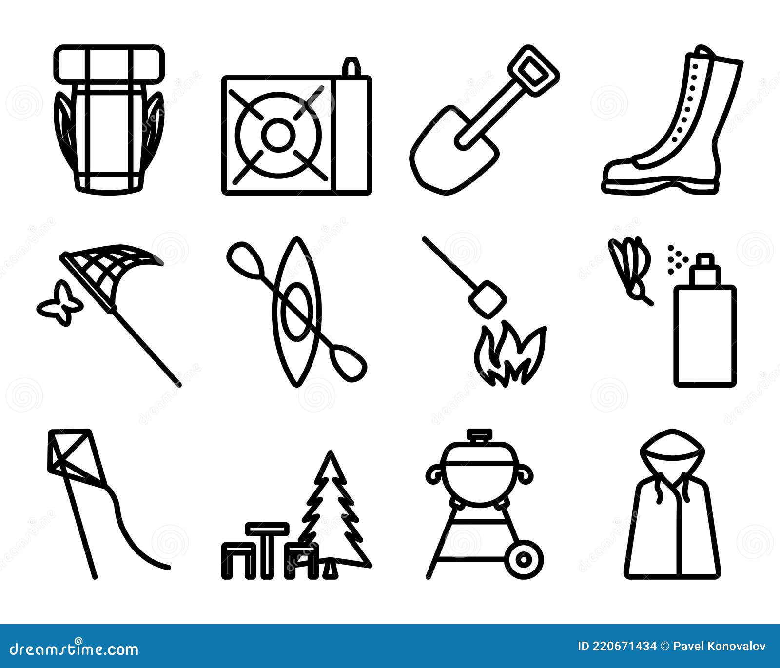 Jackknife Kit Bold Black Silhouette Icon Isolated On White. Survival ...