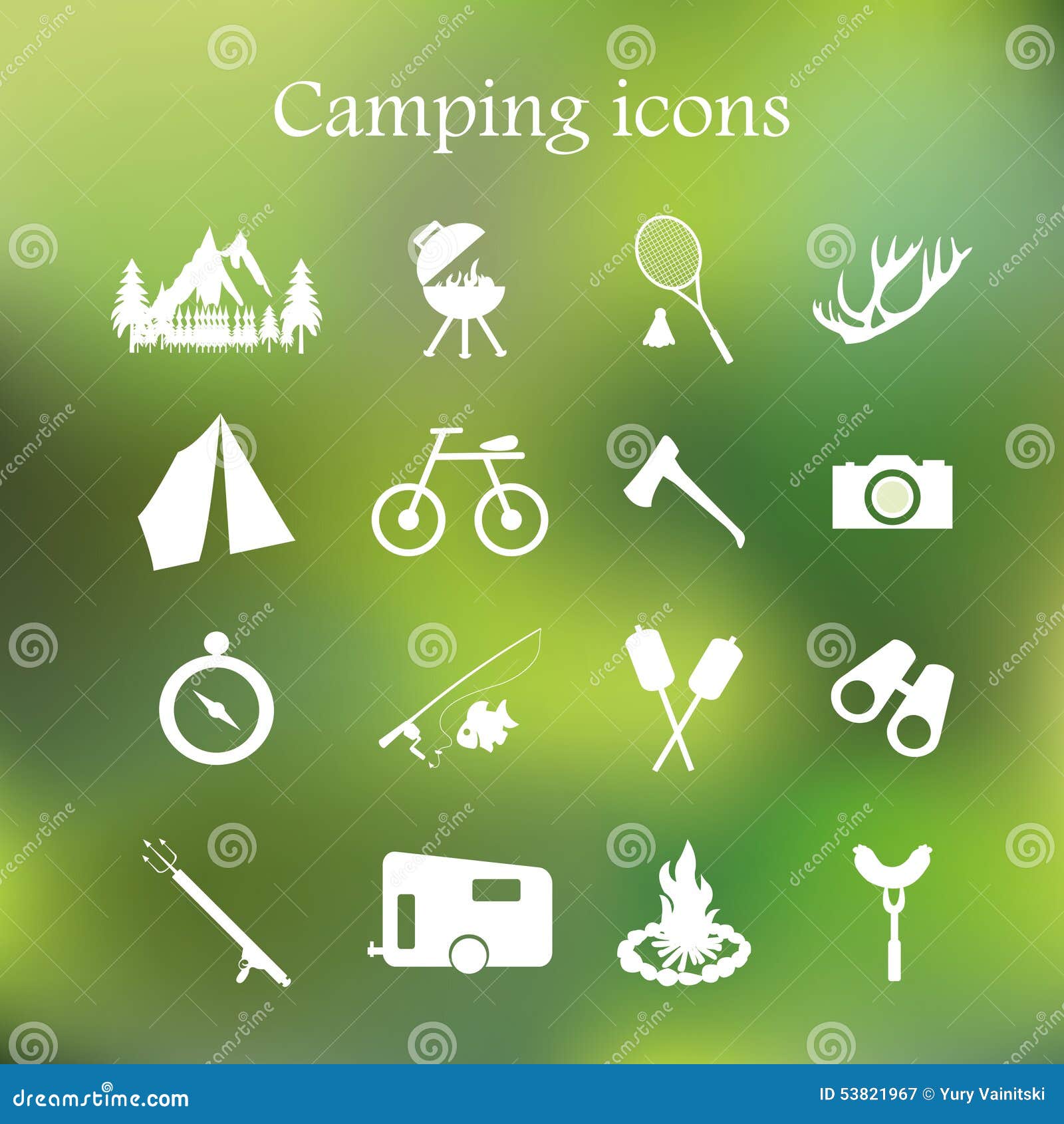 Camping icon set vector stock vector. Illustration of branch - 53821967