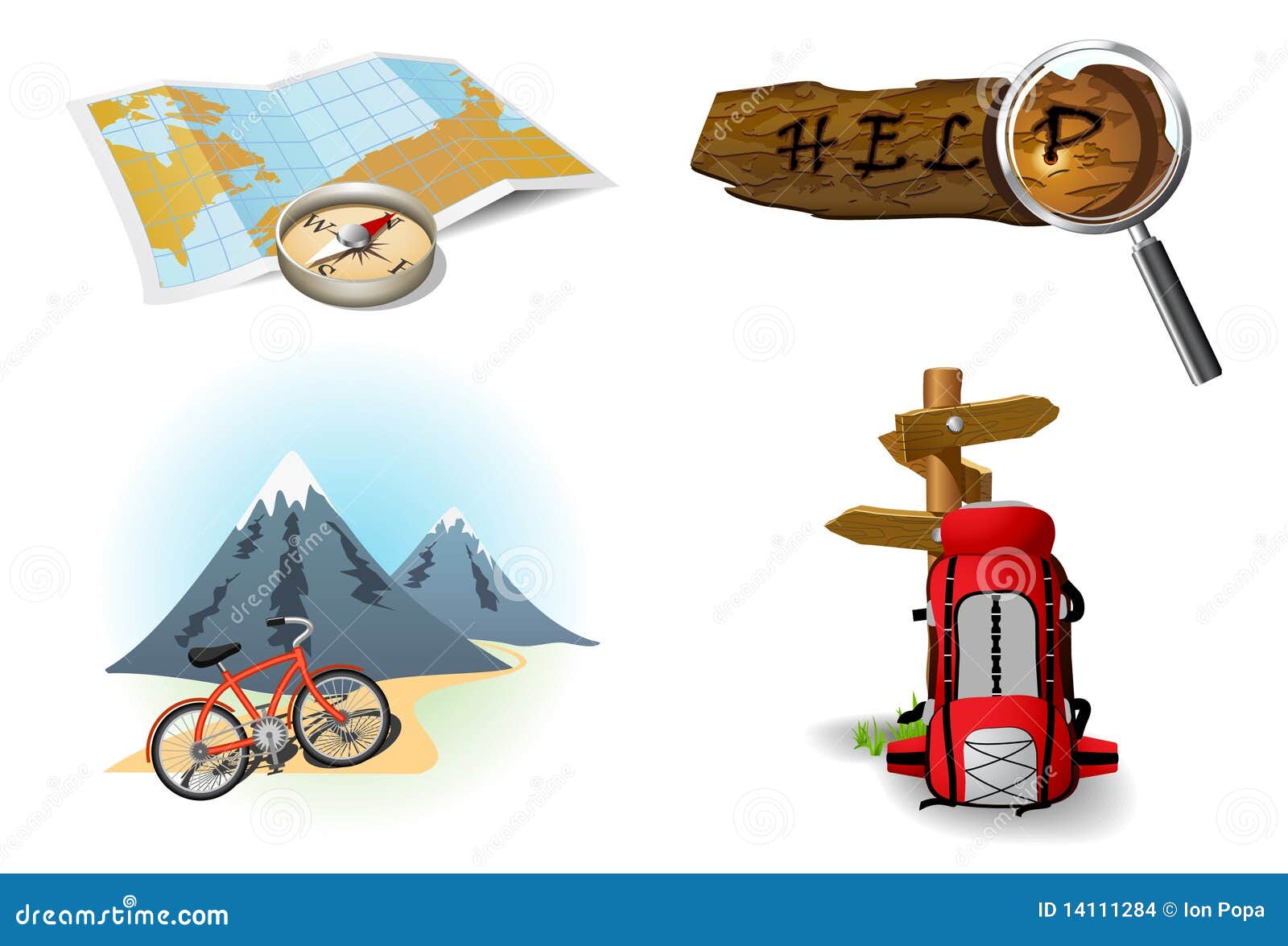 Camping Icons. Camp Site Symbols. Outdoor Adventure Signs. Vector ...