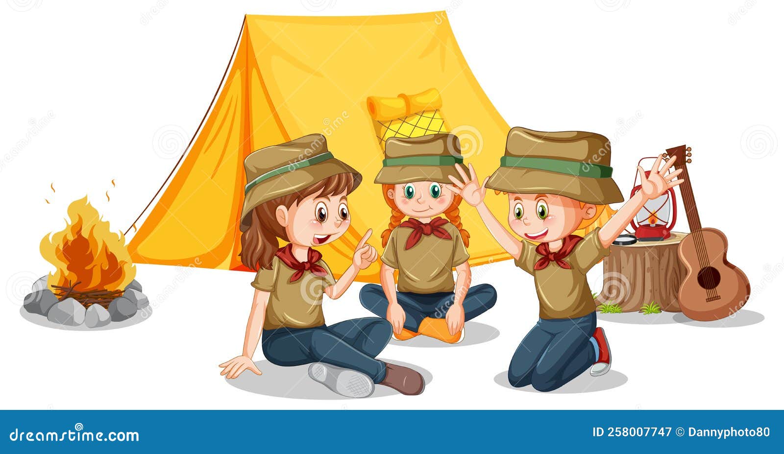 Camping Kids in Cartoon Style Stock Vector - Illustration of people ...