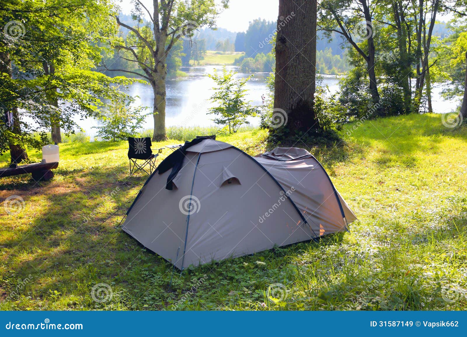 Camping at lakeside stock image. Image of northern, letup - 31587149
