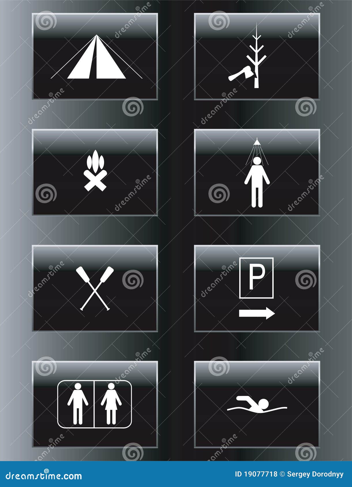 Camping leisure icon set. stock vector. Illustration of design - 19077718