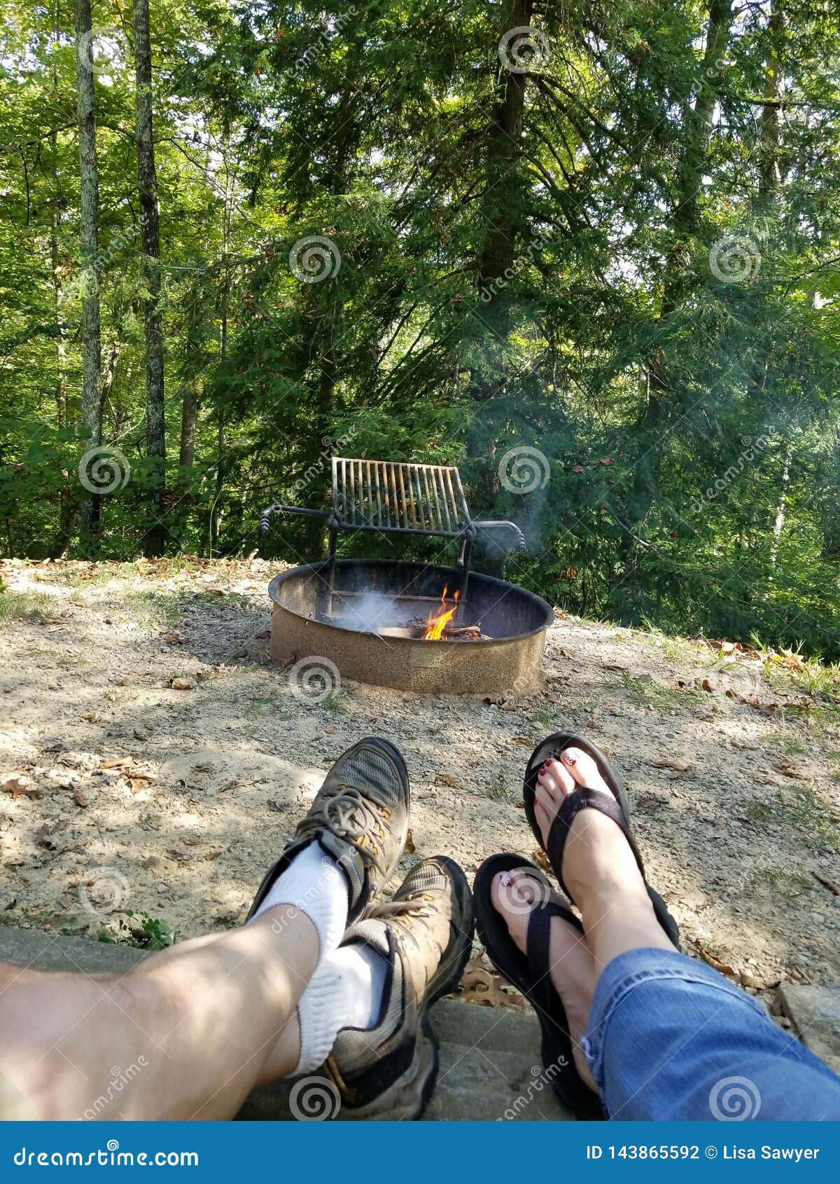 Camping life stock photo. Image of chillin, campfire - 143865592