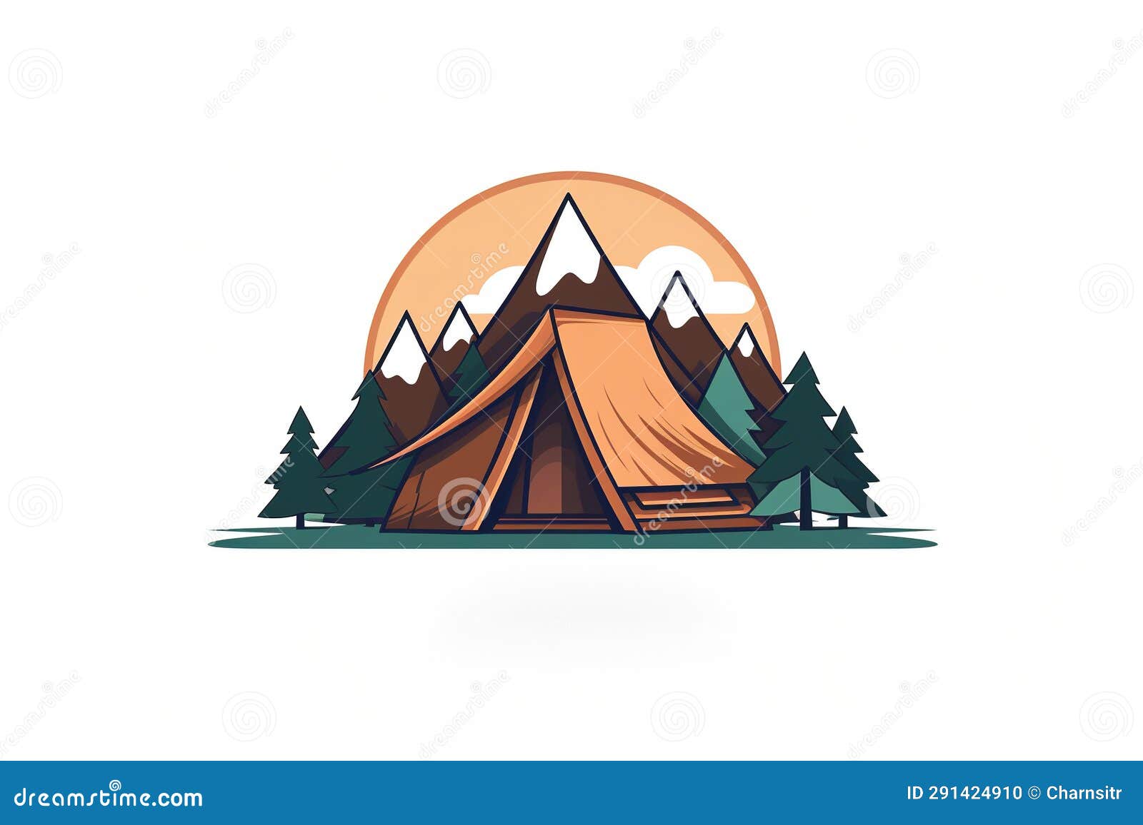 Camping Logo Icon stock illustration. Illustration of badge - 291424910