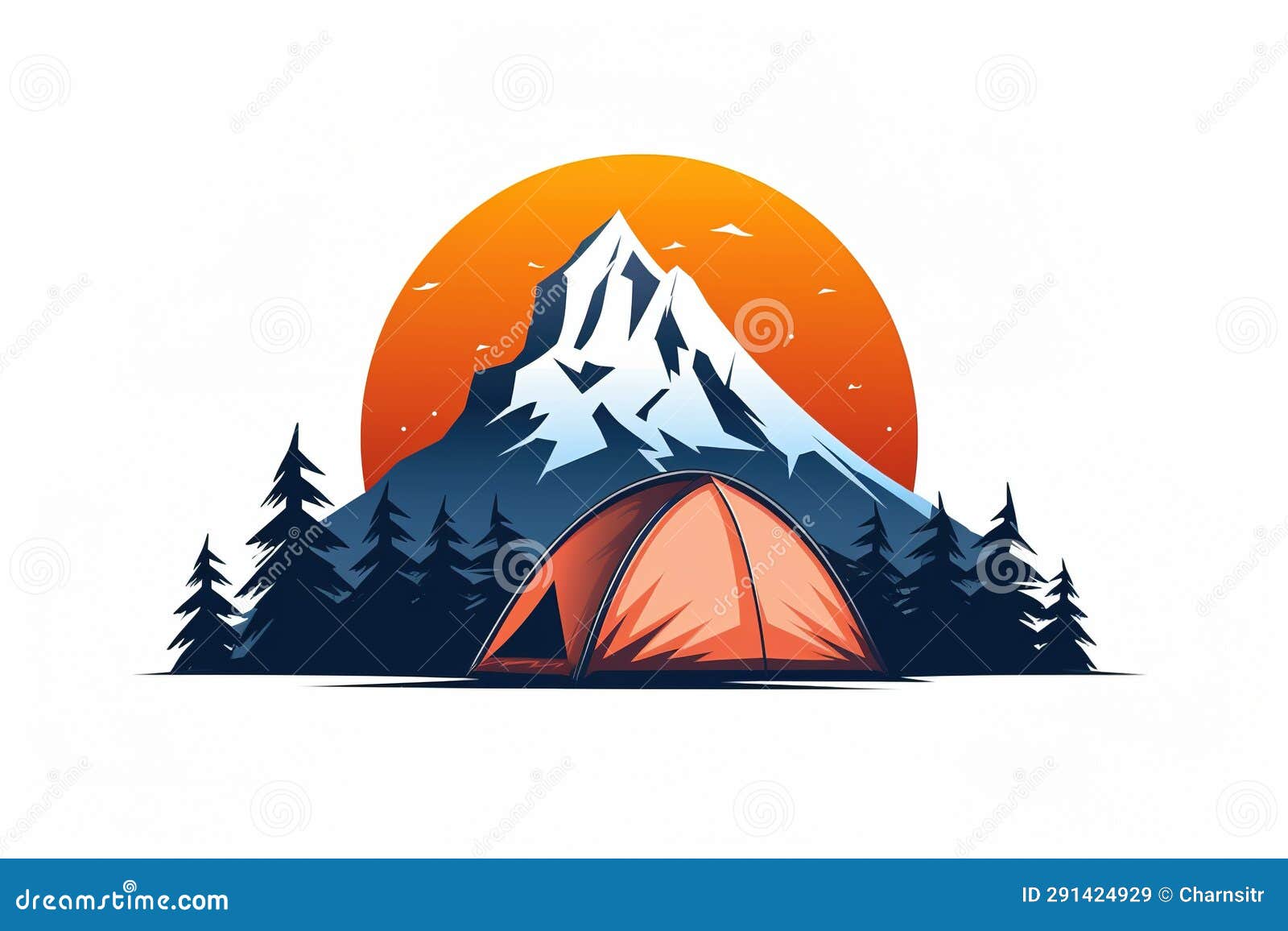 Camping Logo Icon stock illustration. Illustration of hiking - 291424929