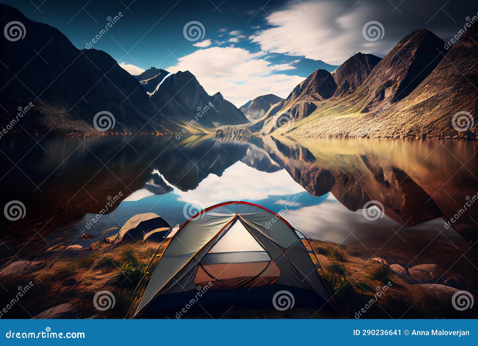 Camping in the Morning. Glamping Camping Tent Stock Image - Image of ...
