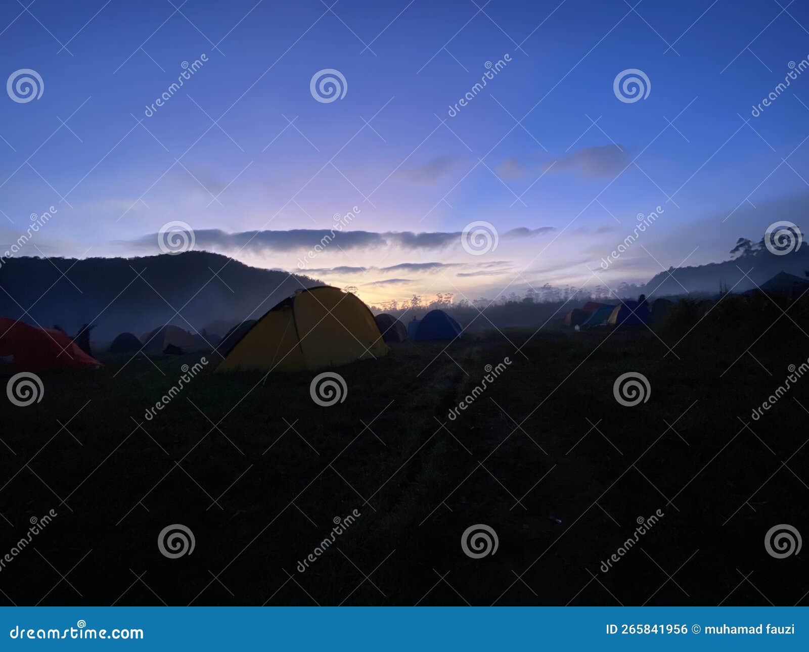 Camping 2 stock photo. Image of sunrise, camping, view - 265841956