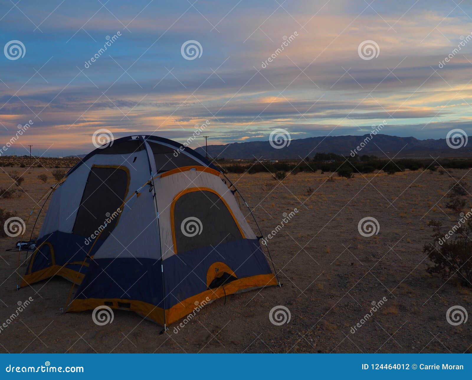 Camping in the Mountains at Sunset Stock Photo - Image of clouds, tent ...