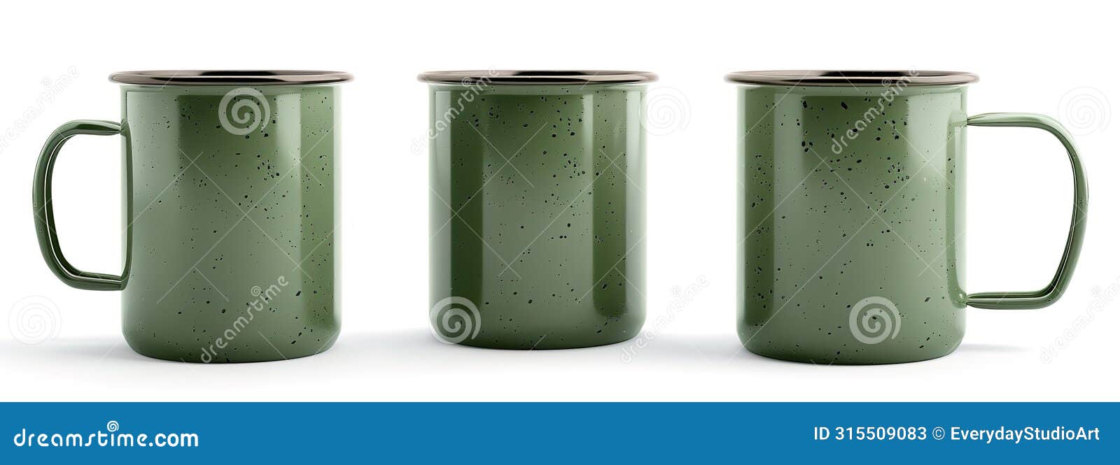 Camping Mug Template Set: Front, Side, and Back Views for Branding and ...