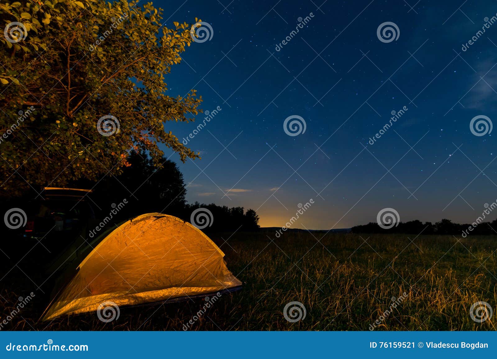 Camping in Nature. Free Life Stock Image - Image of camp, illuminated ...