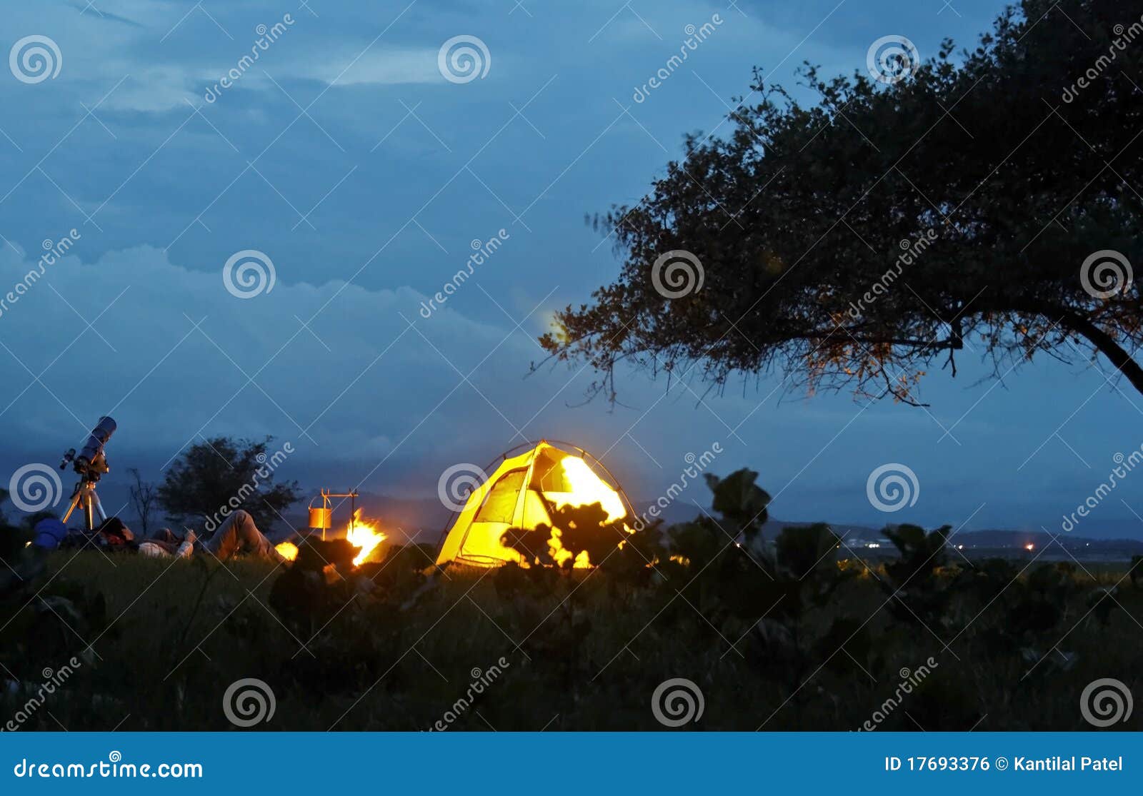 Camping for the night stock photo. Image of clouds, tree - 17693376