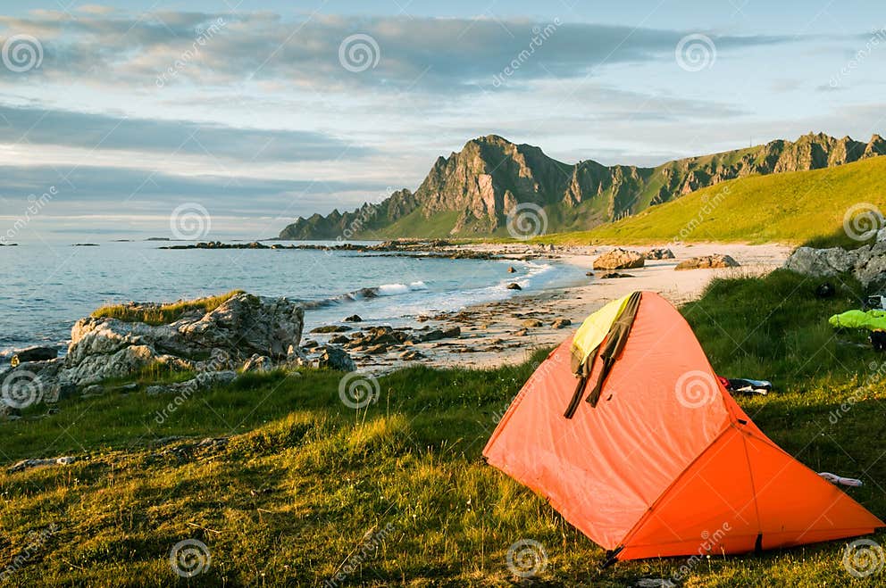 Camping in Norway stock image. Image of summer, hiking - 40052535