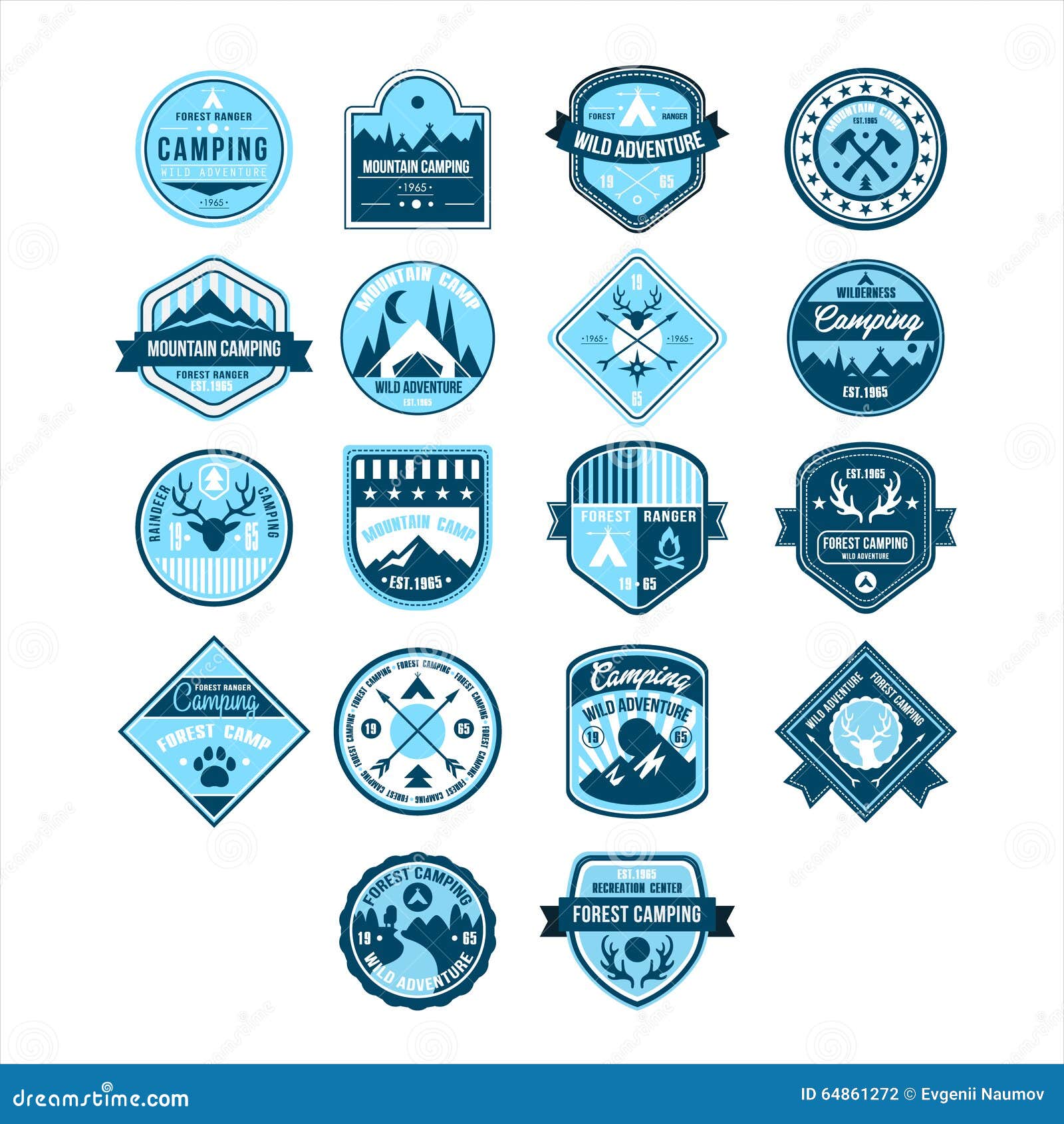 Camping and Outdoor Adventure Vintage Emblems Stock Vector ...