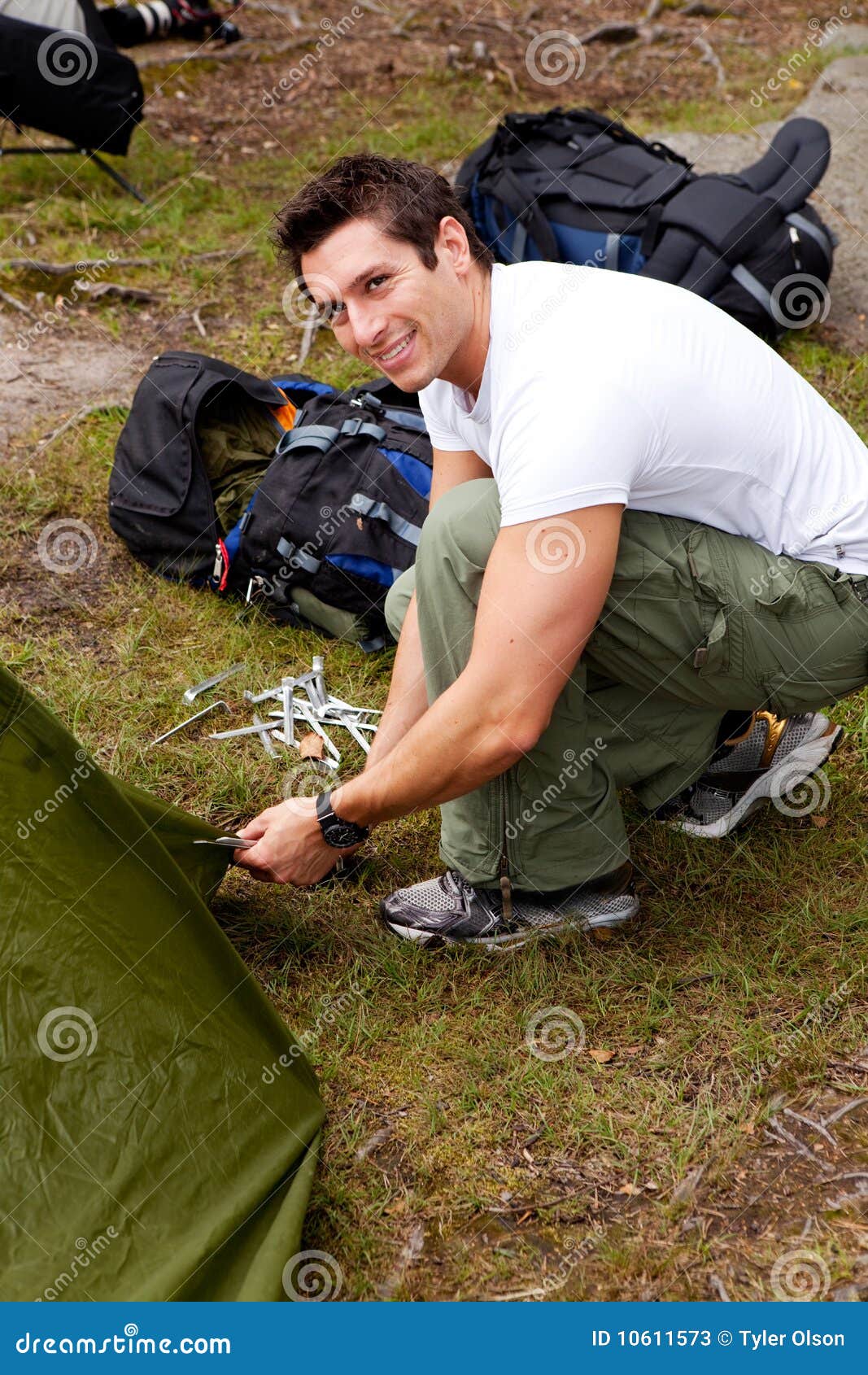 Camping Portrait stock image. Image of adventure, camping - 10611573