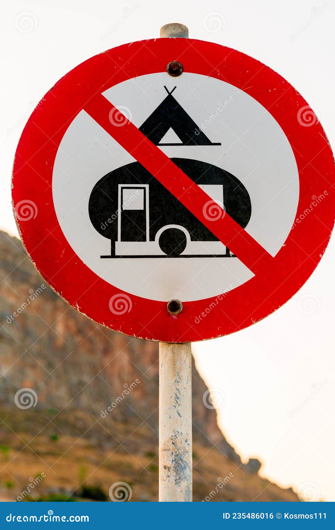 Prohibition Of Camping Road Sign Royalty-Free Stock Photography ...