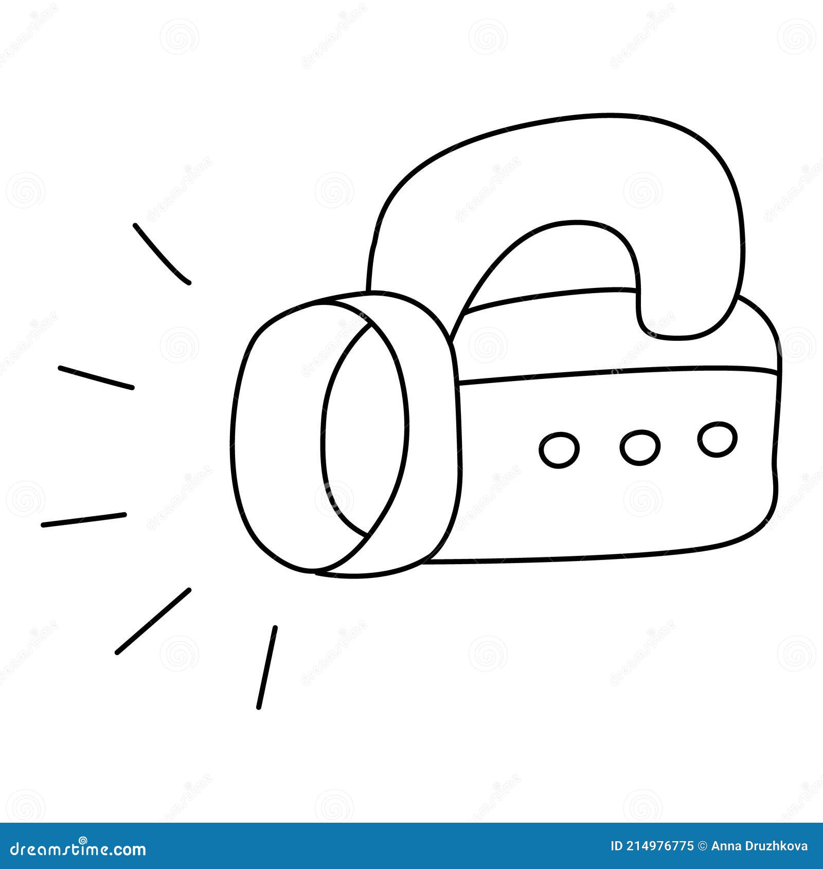 Camping Rechargeable Flashlight Doodle Style Stock Vector ...