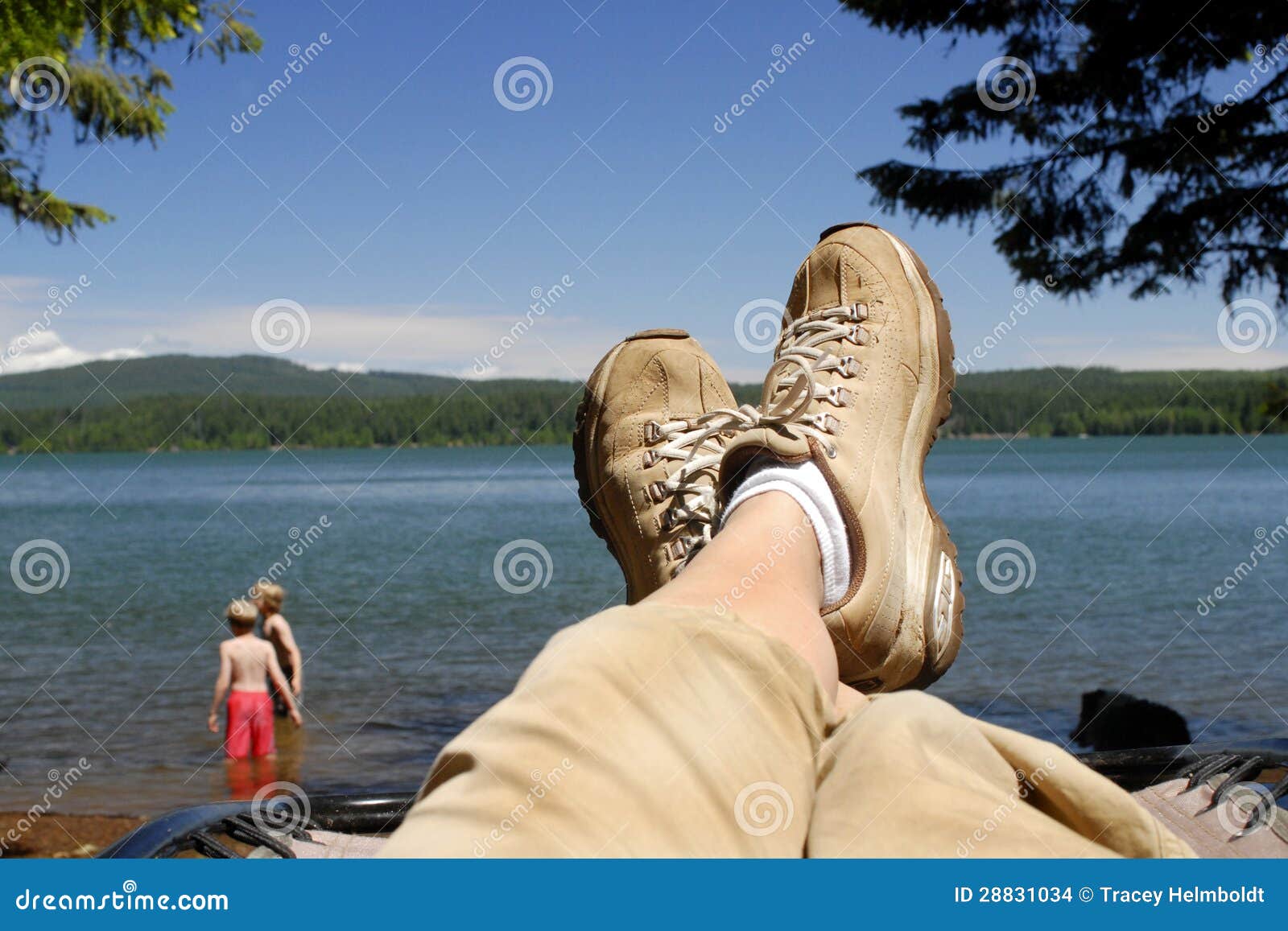 Camping Relaxation stock photo. Image of hike, lake, mountain - 28831034