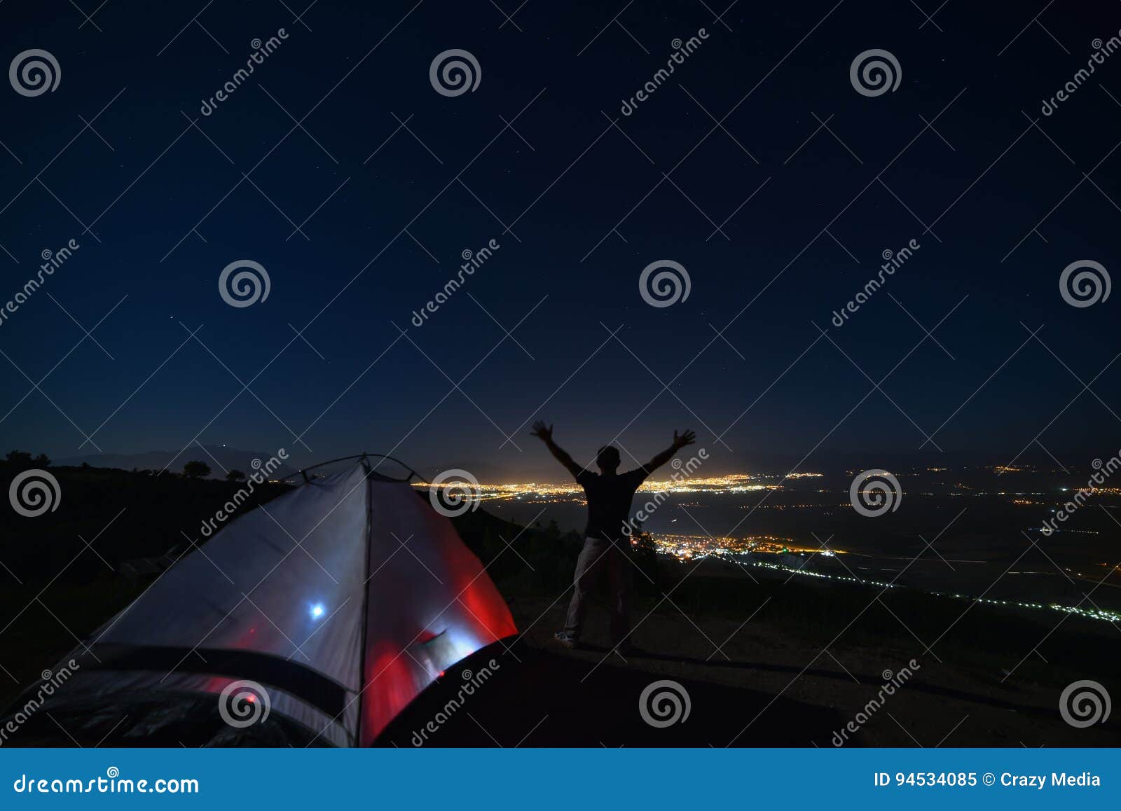 Camping in Remote Locations from the City Stock Image - Image of ...