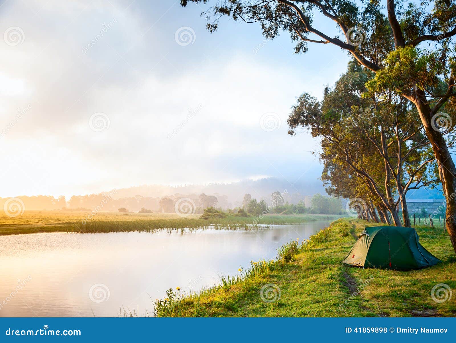 Camping by a river stock photo. Image of quiet, scout - 41859898