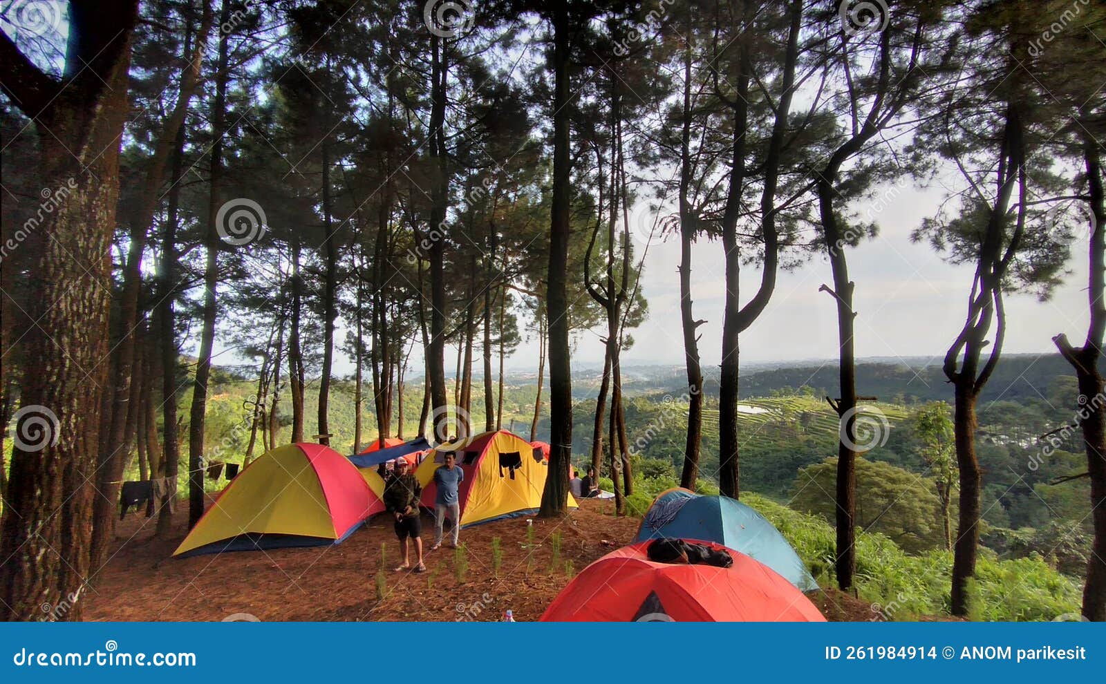 Camping on Si Kabayan Hill, Bogor, West Java Editorial Stock Image ...
