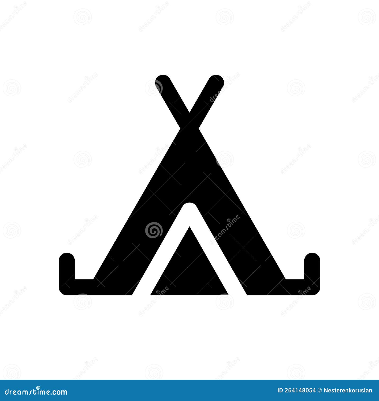 Camping Site Black Glyph Ui Icon Stock Vector - Illustration of icon ...