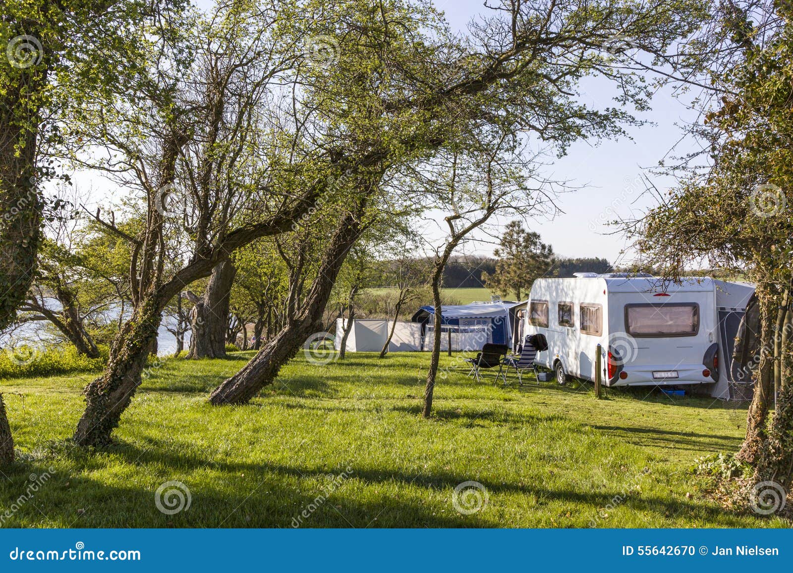 Camping Site stock photo. Image of green, campsite, danish - 55642670