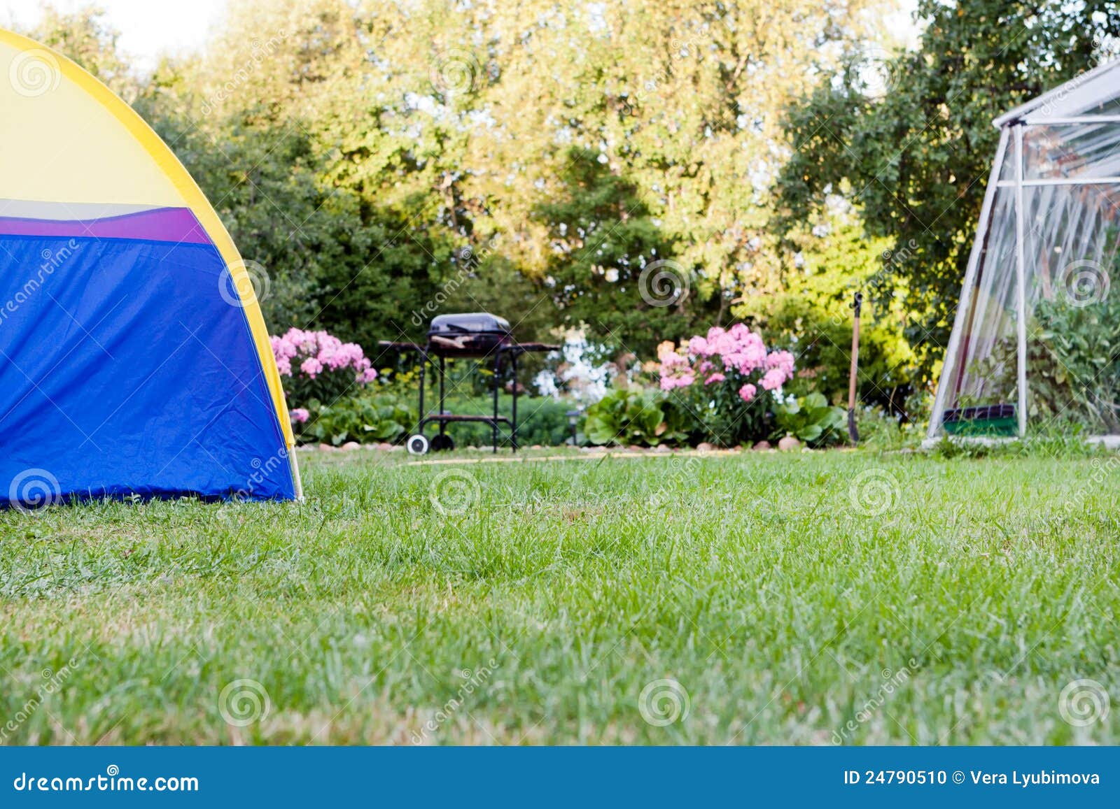Camping on a Summer Vacation Stock Photo - Image of vacation, equipment ...