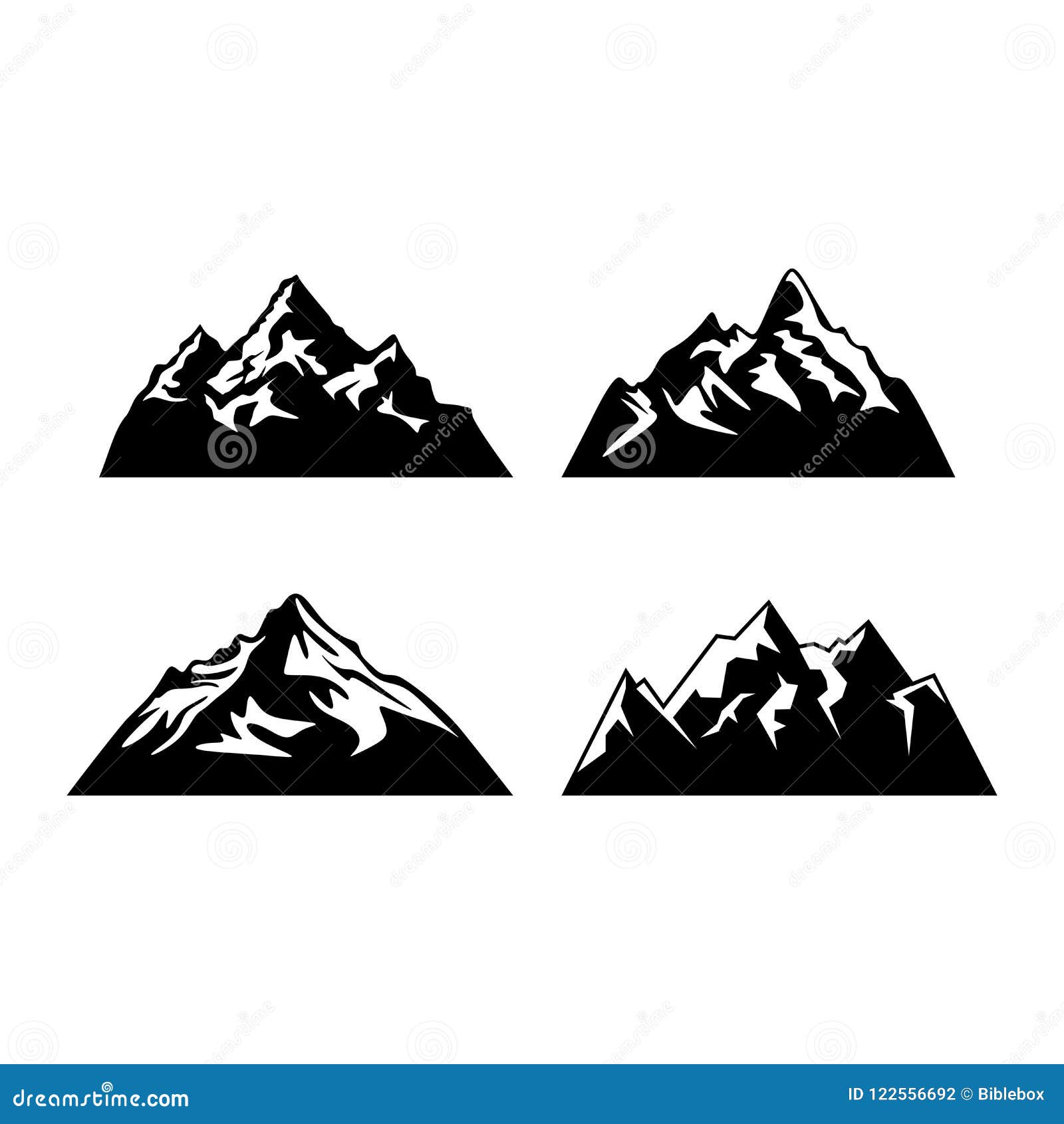 Camping Symbols. Abstract High Mountain Icon Set. Stock Vector ...
