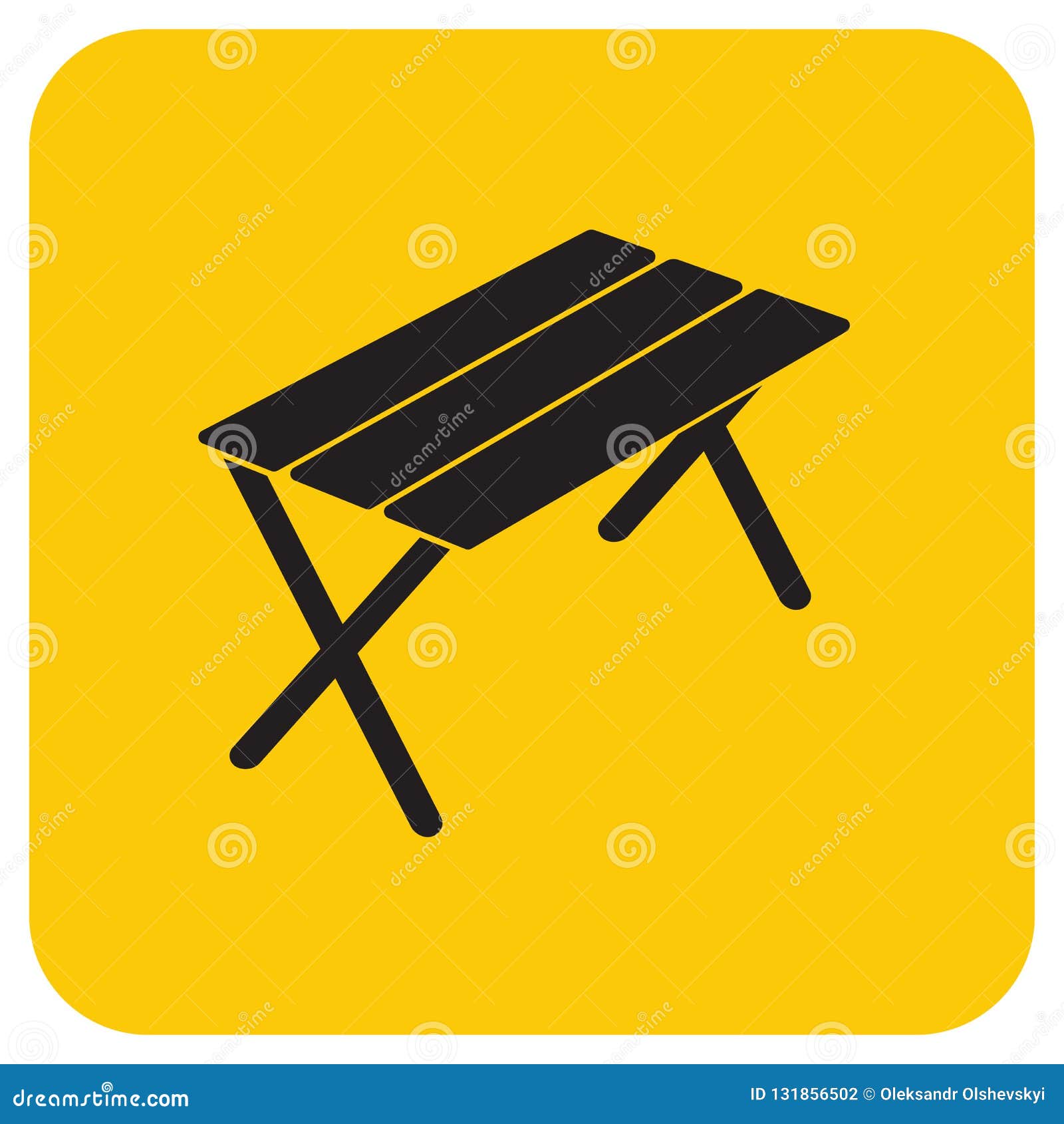 Camping table icon stock vector. Illustration of vector - 131856502