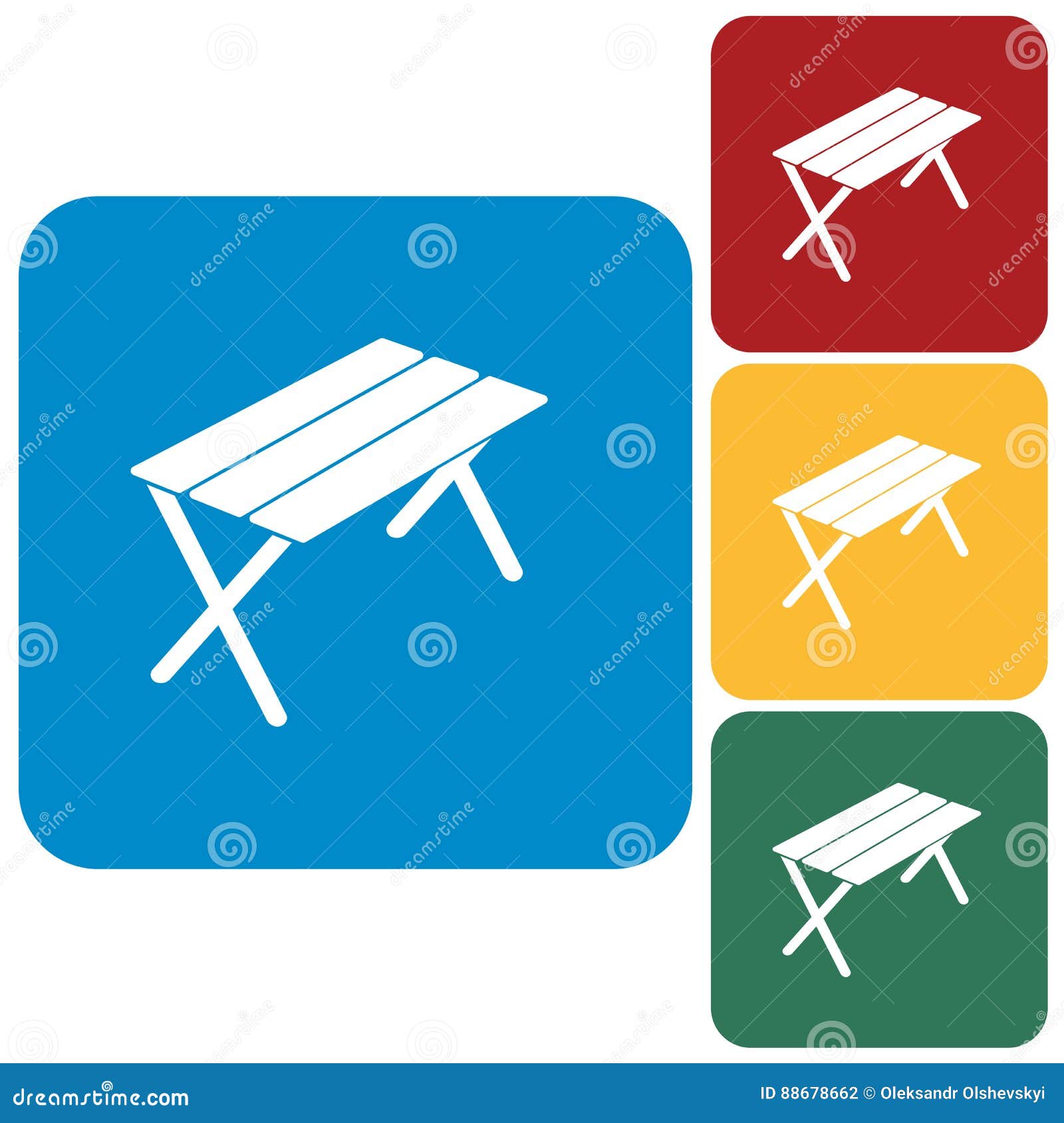 Camping table icon stock vector. Illustration of design - 88678662