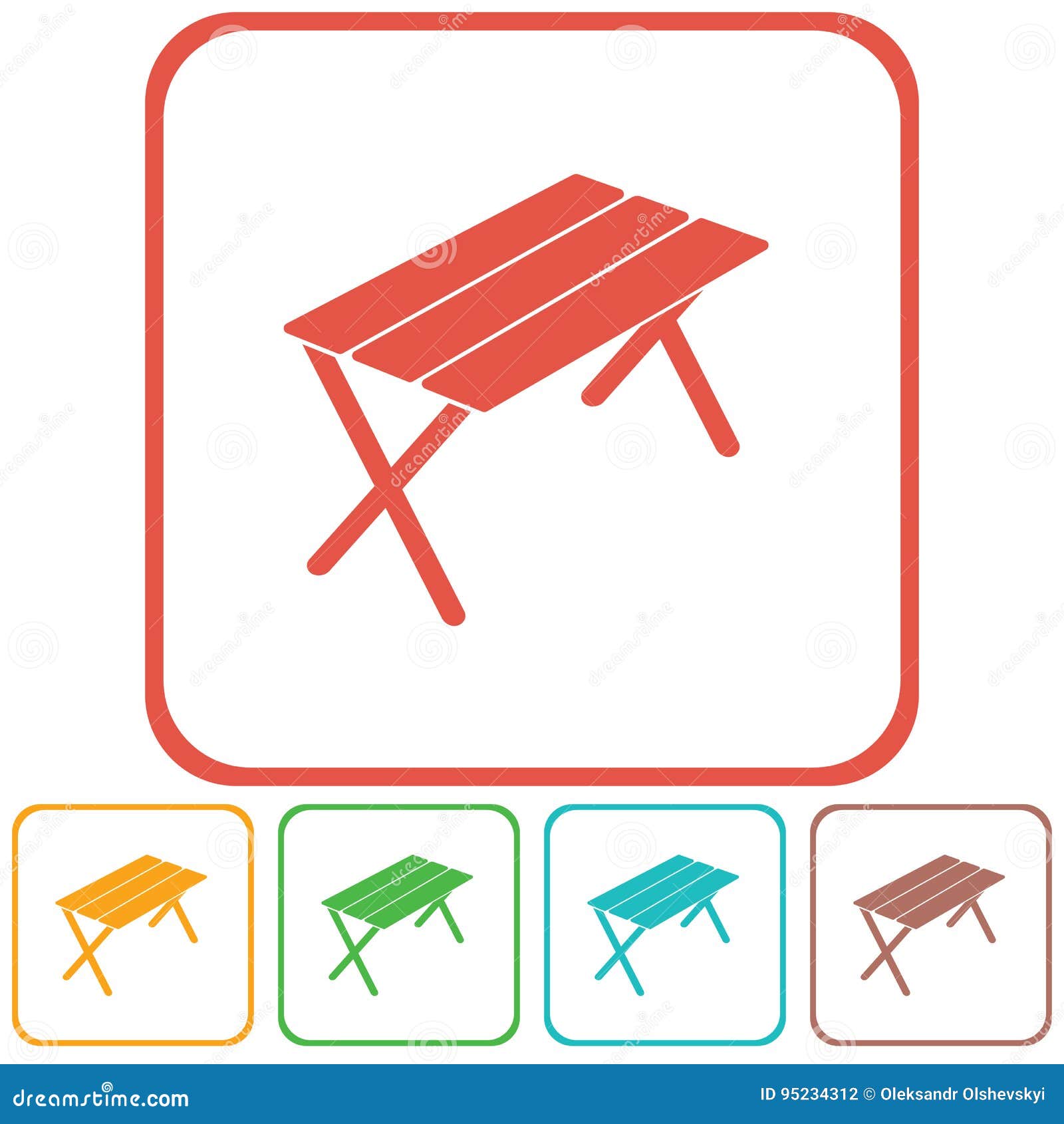 Camping table icon stock vector. Illustration of graphic - 95234312