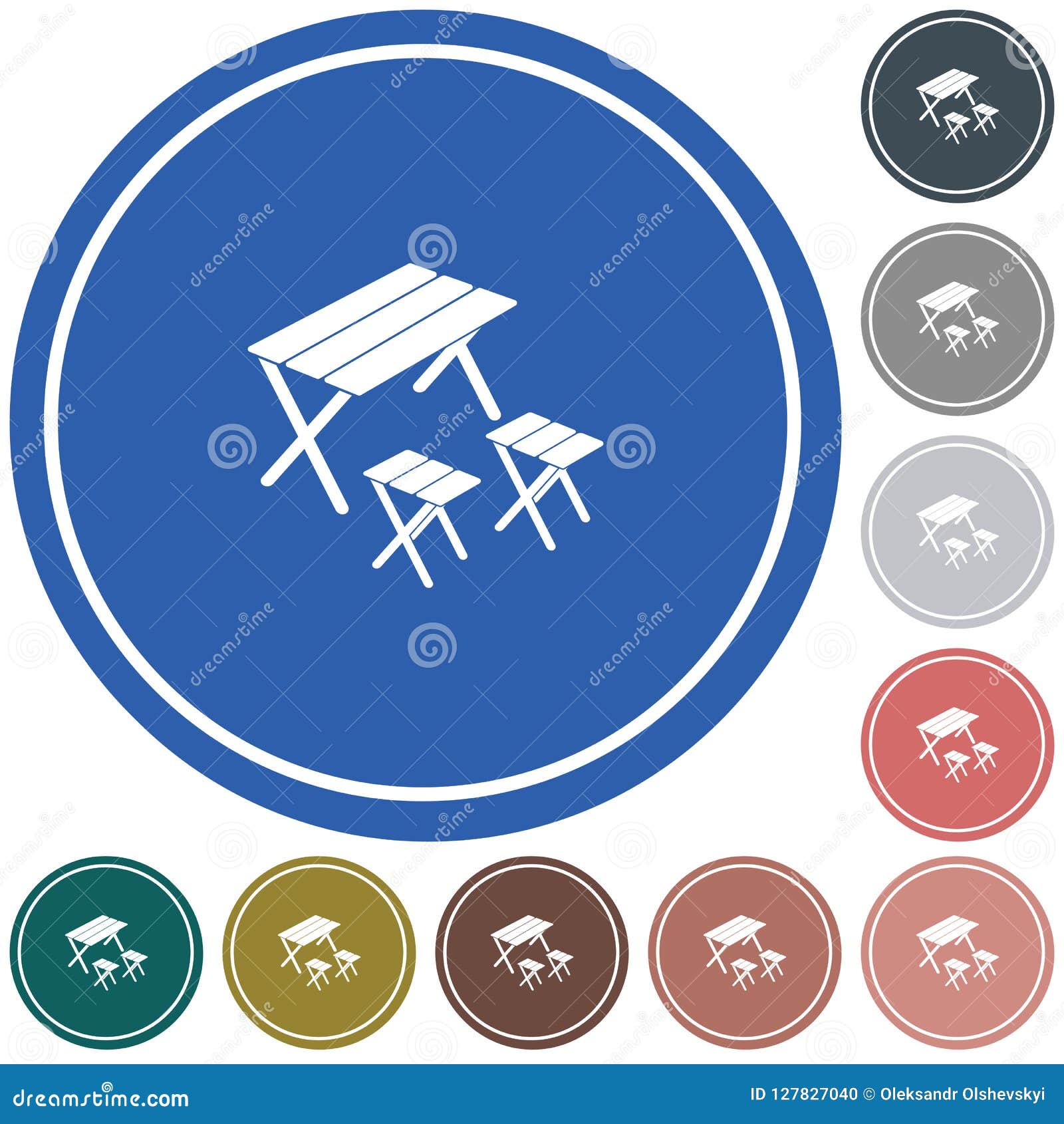 Camping Table and Stool Icon Stock Vector - Illustration of icon, lunch ...