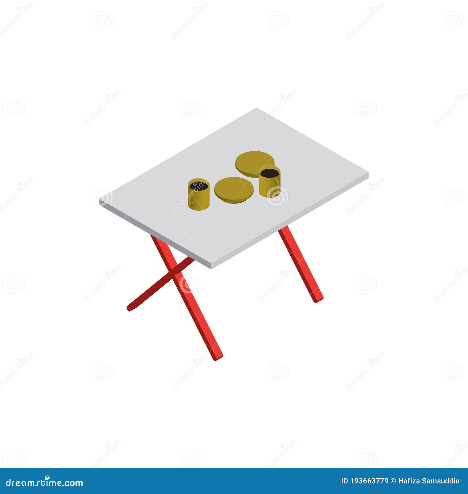 Camping Table. Vector Illustration Decorative Design Stock Vector ...