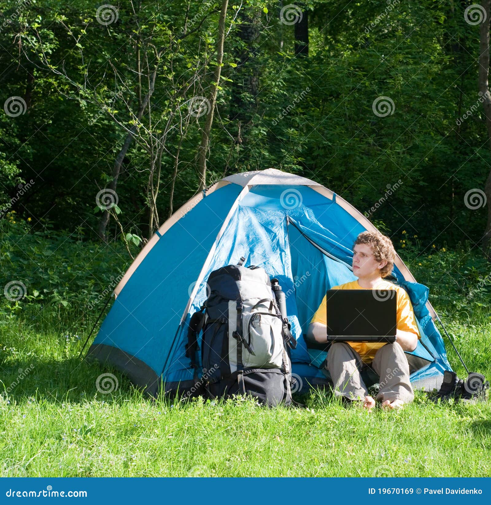 Camping and Technology stock image. Image of people, camp - 19670169