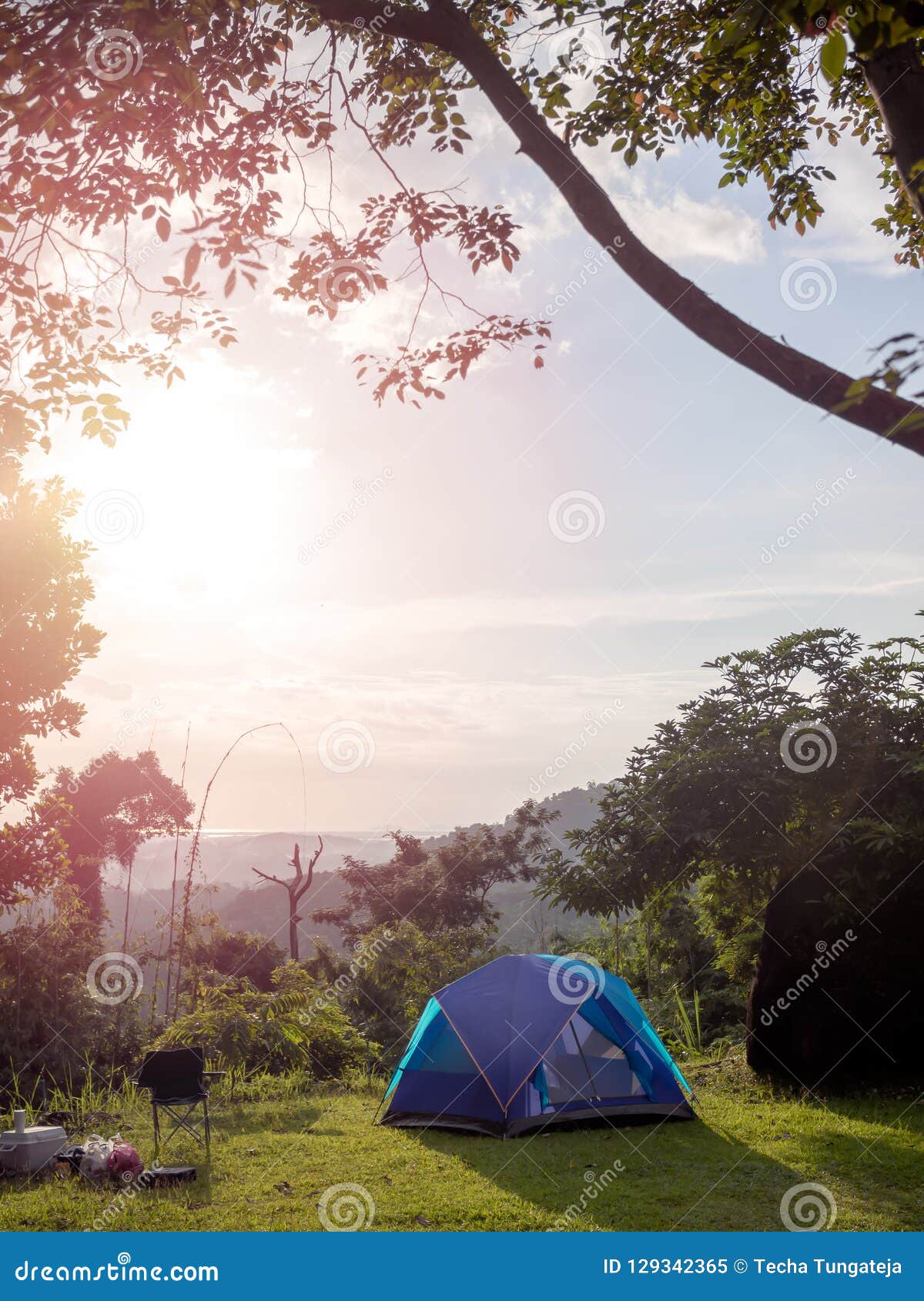 Camping tent stock image. Image of holiday, outdoor - 129342365