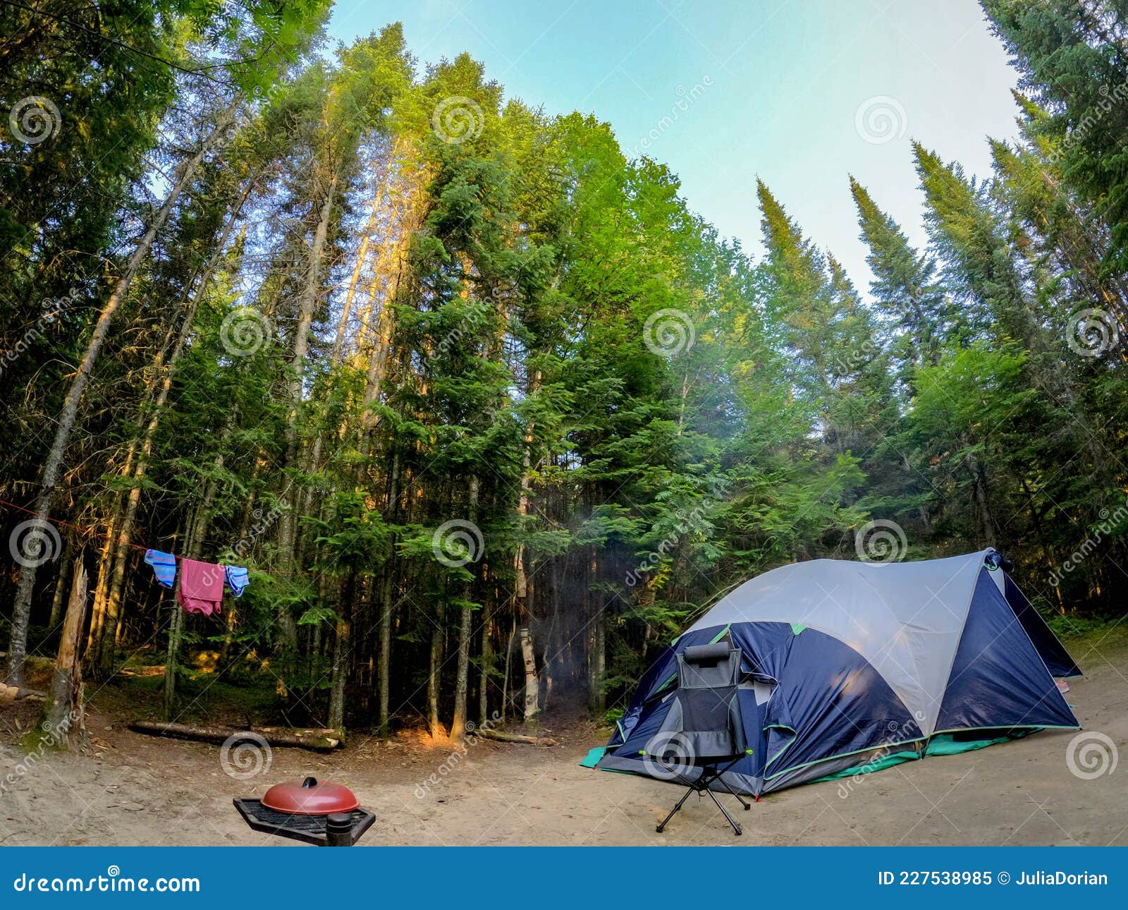 Camping Tent at Campground during Daytime in Woods Stock Image - Image ...