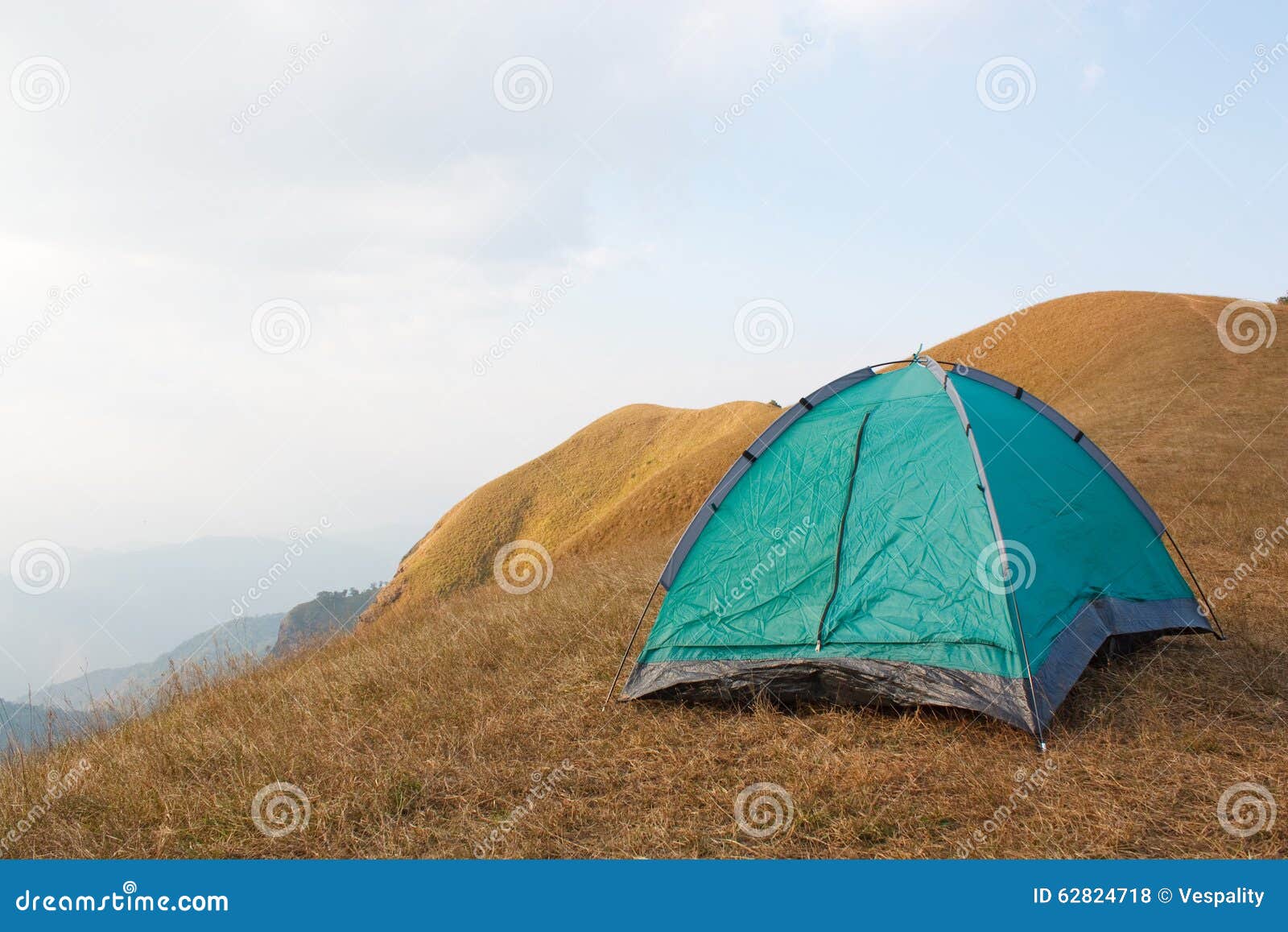 Camping tent on the hill stock photo. Image of hill, travel - 62824718